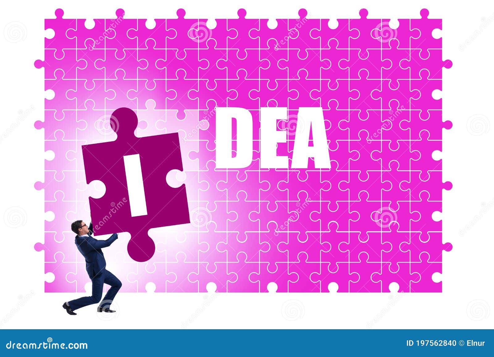 Idea Concept with Businessman Putting Jigsaw Puzzle Stock Photo - Image ...