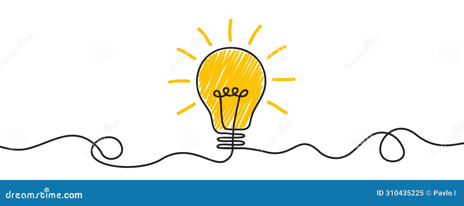 Idea Concept, Creative of Process, Continuous Line Drawing of Light ...