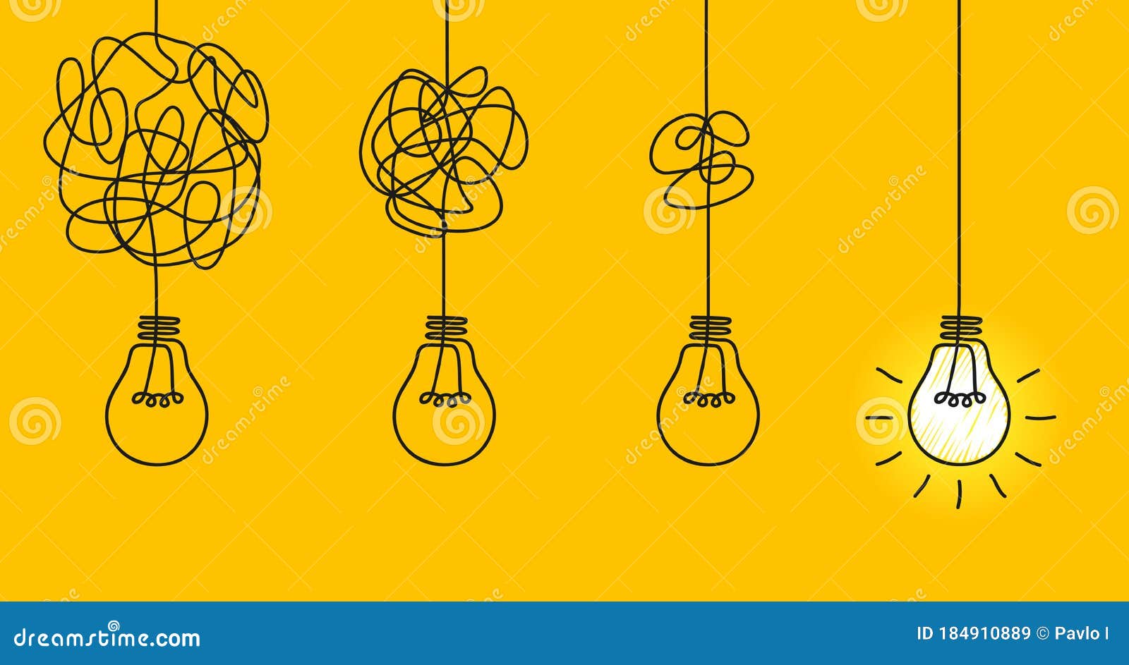 Idea Concept, Creative of Simplifying Complex Process Lightbulb, Bulb ...