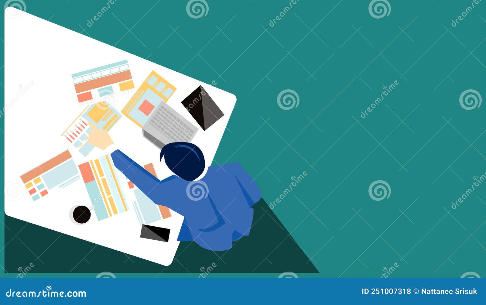 Idea and Concept Creativity Illustration Business.Office Workers Think ...