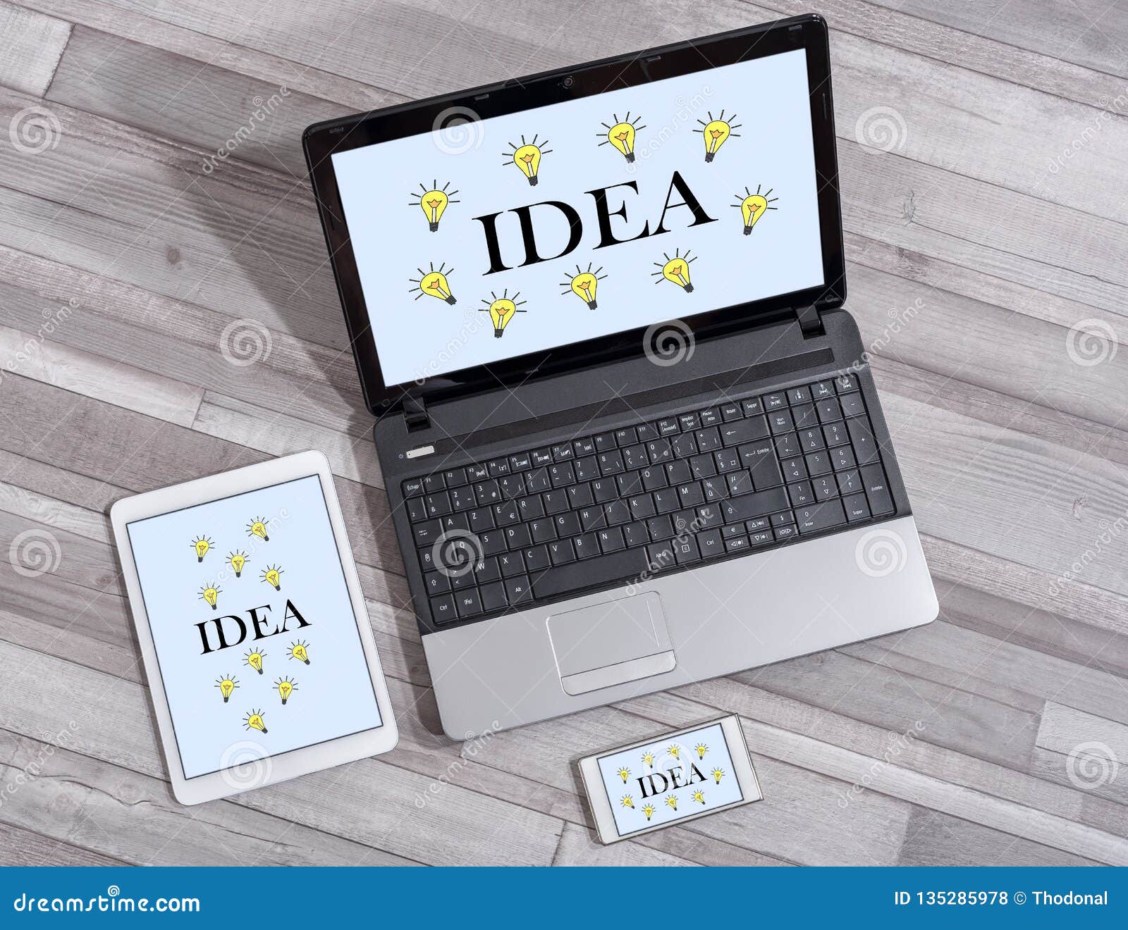 Idea Concept on Different Devices Stock Photo - Image of invention ...