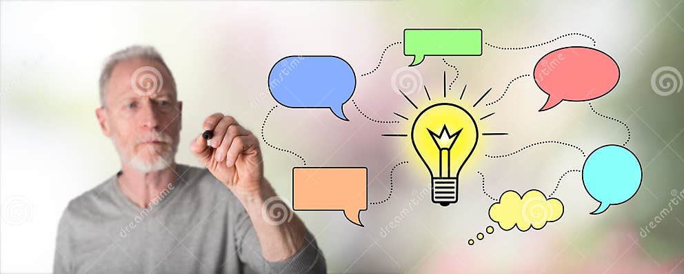 Man drawing idea concept stock image. Image of writing - 138810775