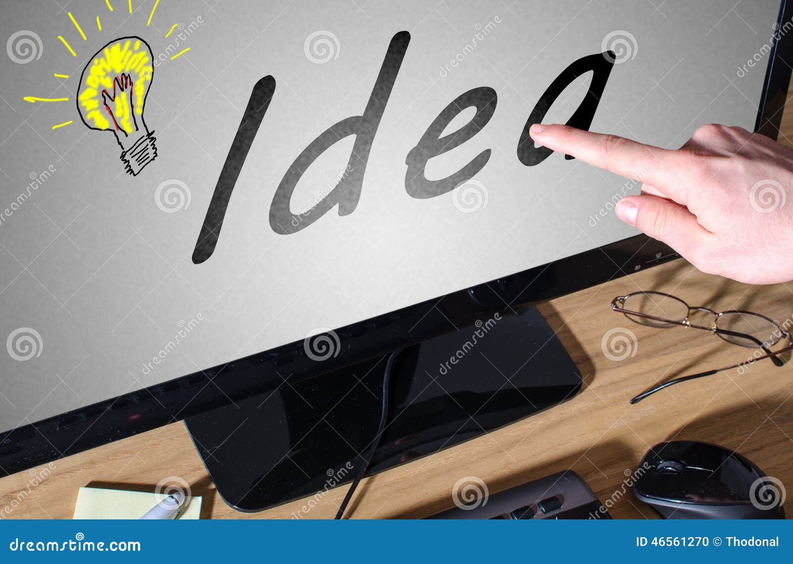 Idea concept stock photo. Image of desk, screen, conceptual - 46561270