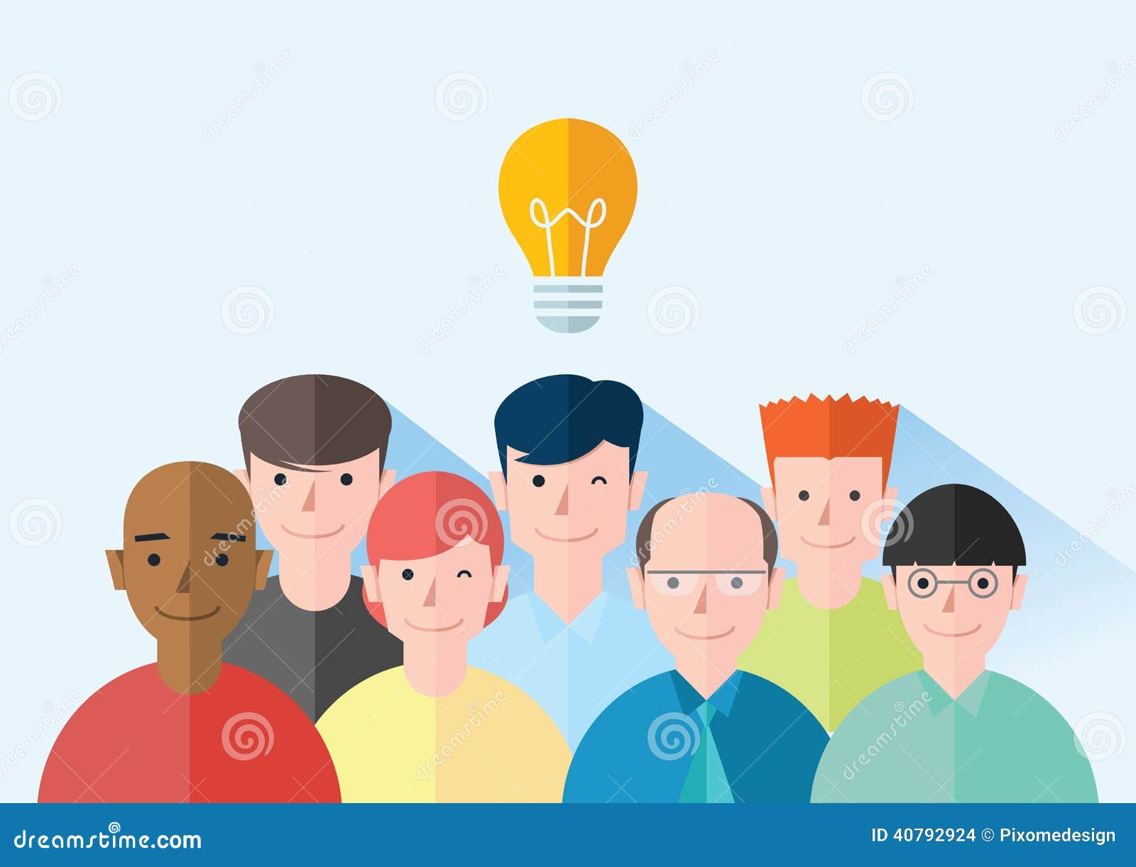 Idea concept flat design, stock vector. Illustration of networking ...