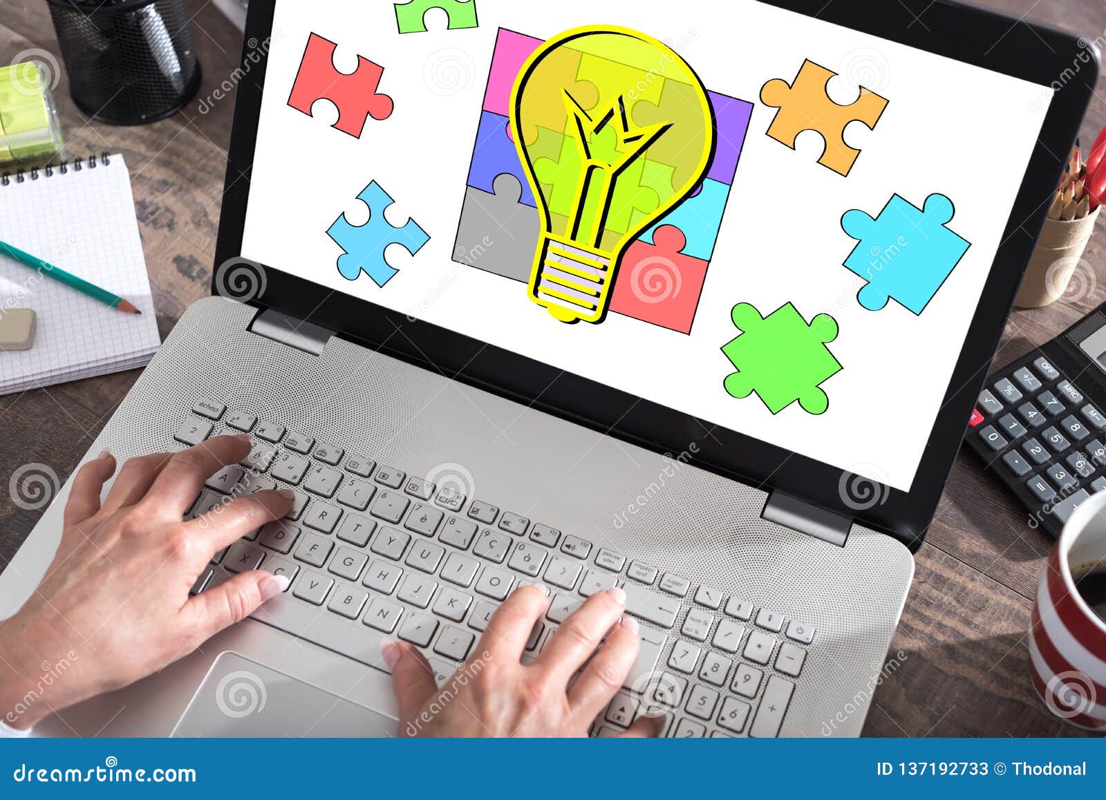 Idea Concept on a Laptop Screen Stock Image - Image of ideas ...