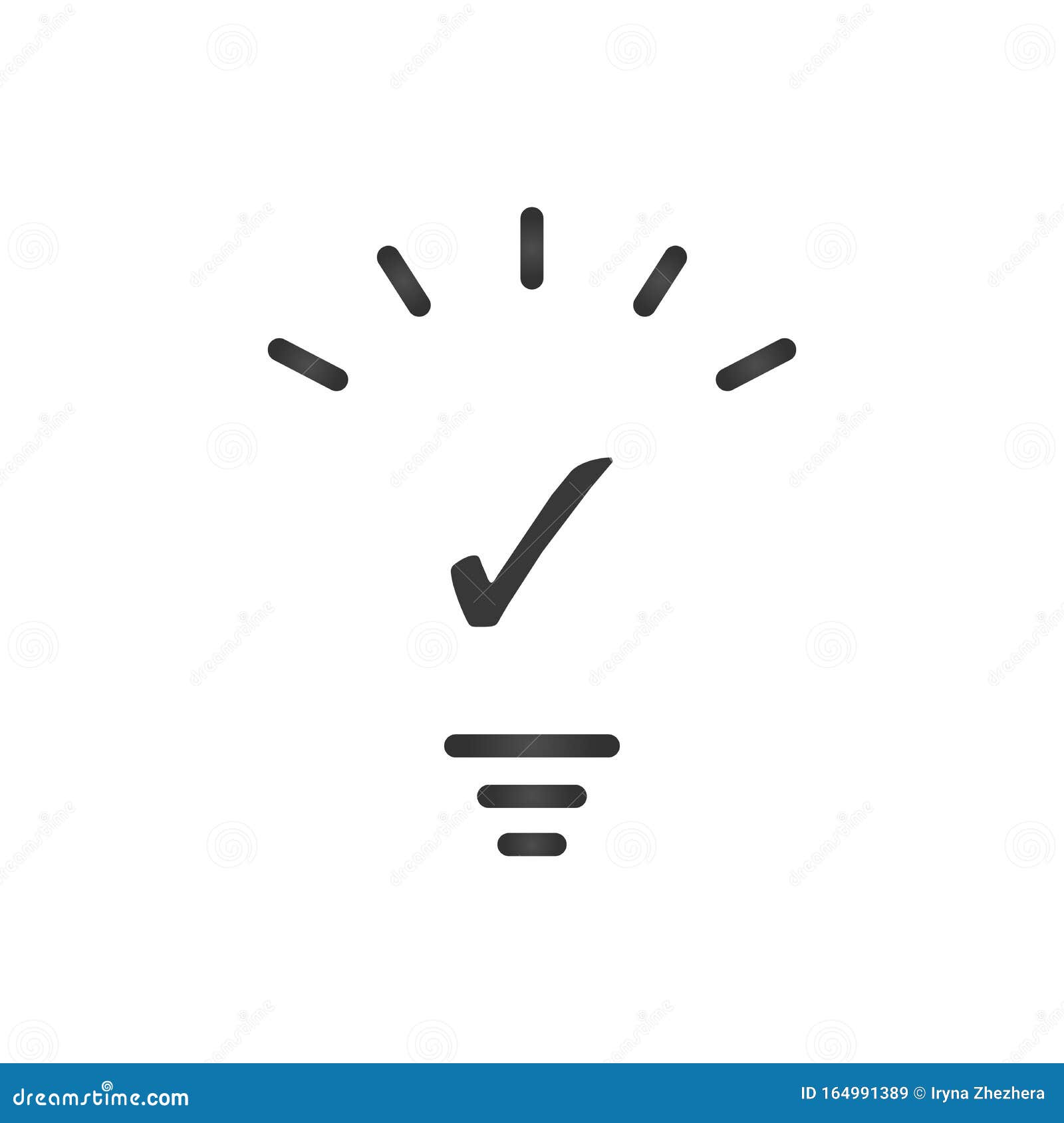 Idea Concept. Light Bulb and Check Mark. Stock Vector Illustration ... Idea Concept. Light Bulb and Check Mark. Stock Vector Illustration ...