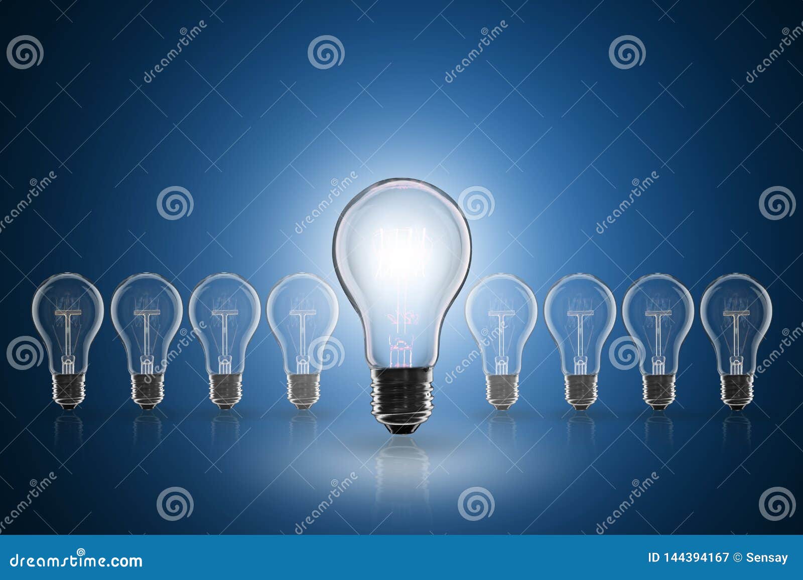Idea Concept - Light Bulb on the Color Background Stock Image - Image ...