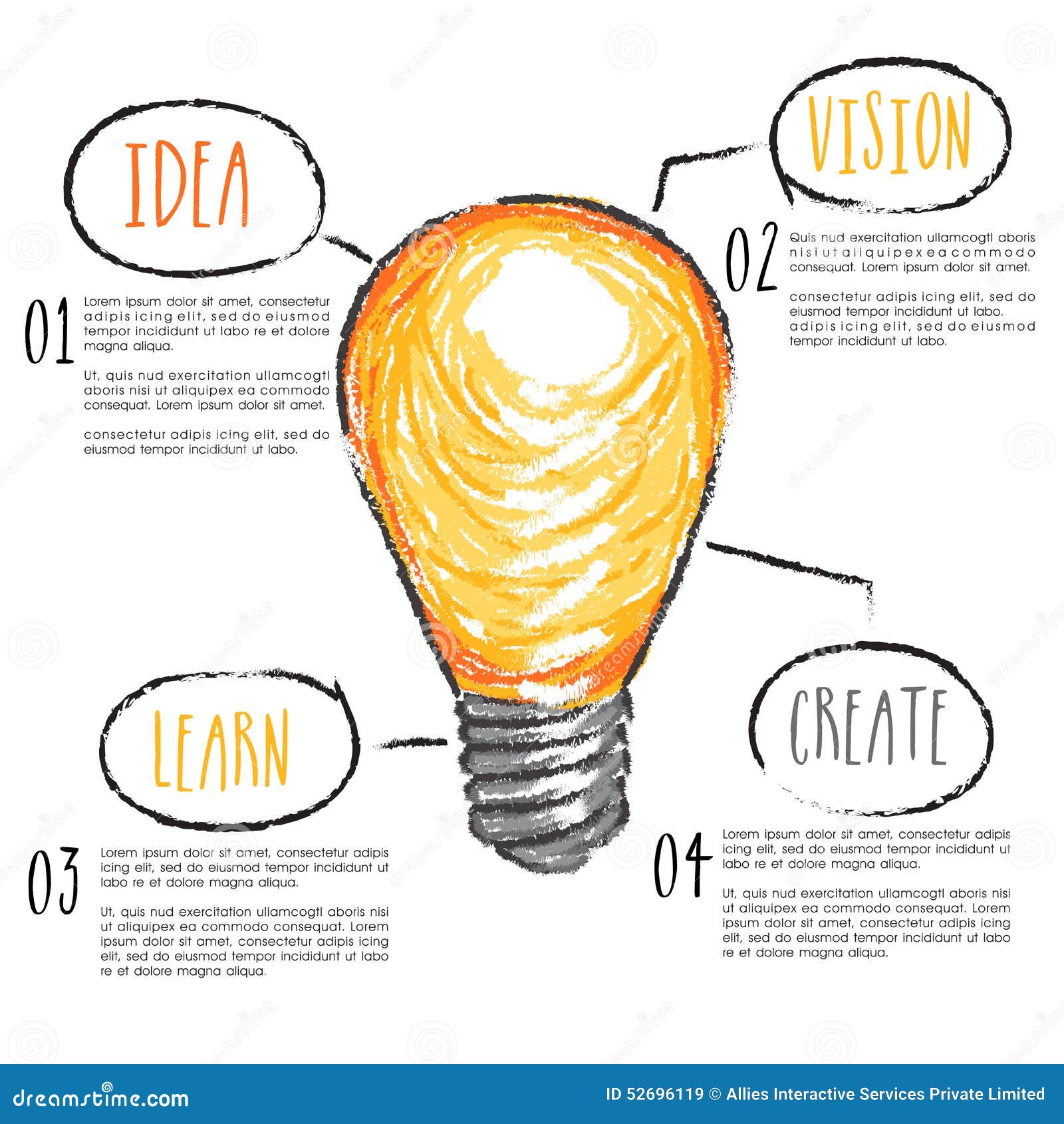 Idea Concept with Light Bulb. Stock Illustration - Illustration of ...