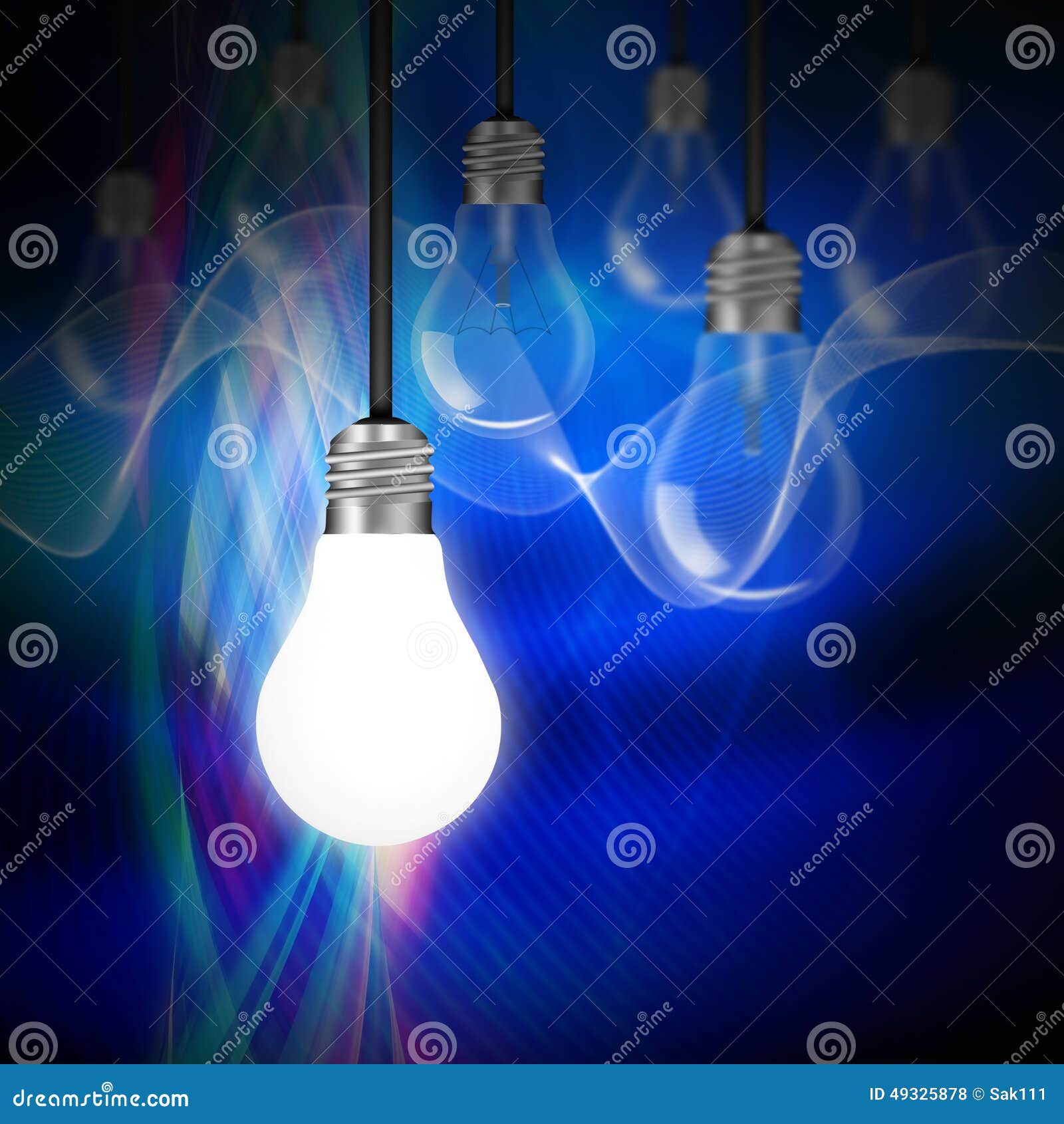 Idea Concept with Light Bulbs Stock Photo - Image of black, idea: 49325878