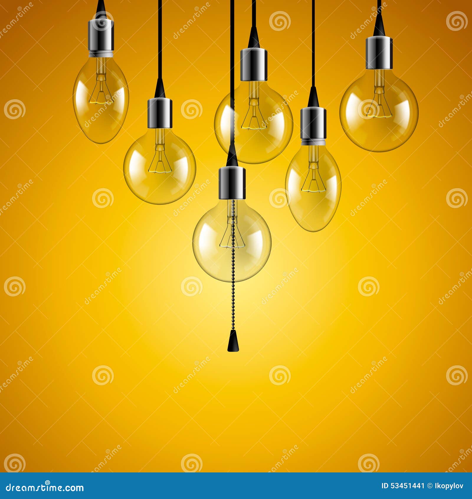 Idea Concept. Light Bulbs Background Stock Vector - Illustration of ...