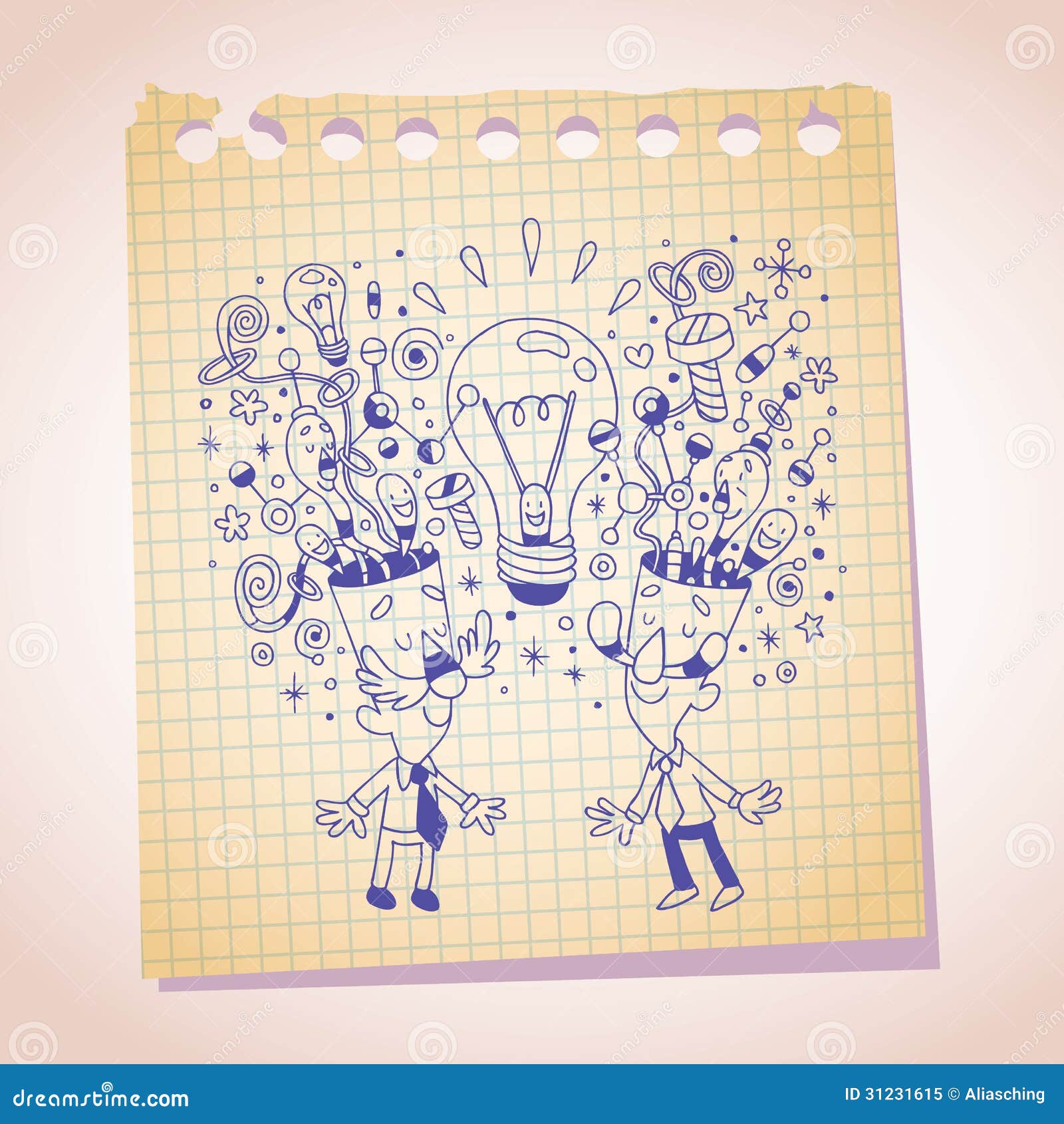 Idea Concept Note Paper Cartoon Sketch Stock Vector - Illustration of ...
