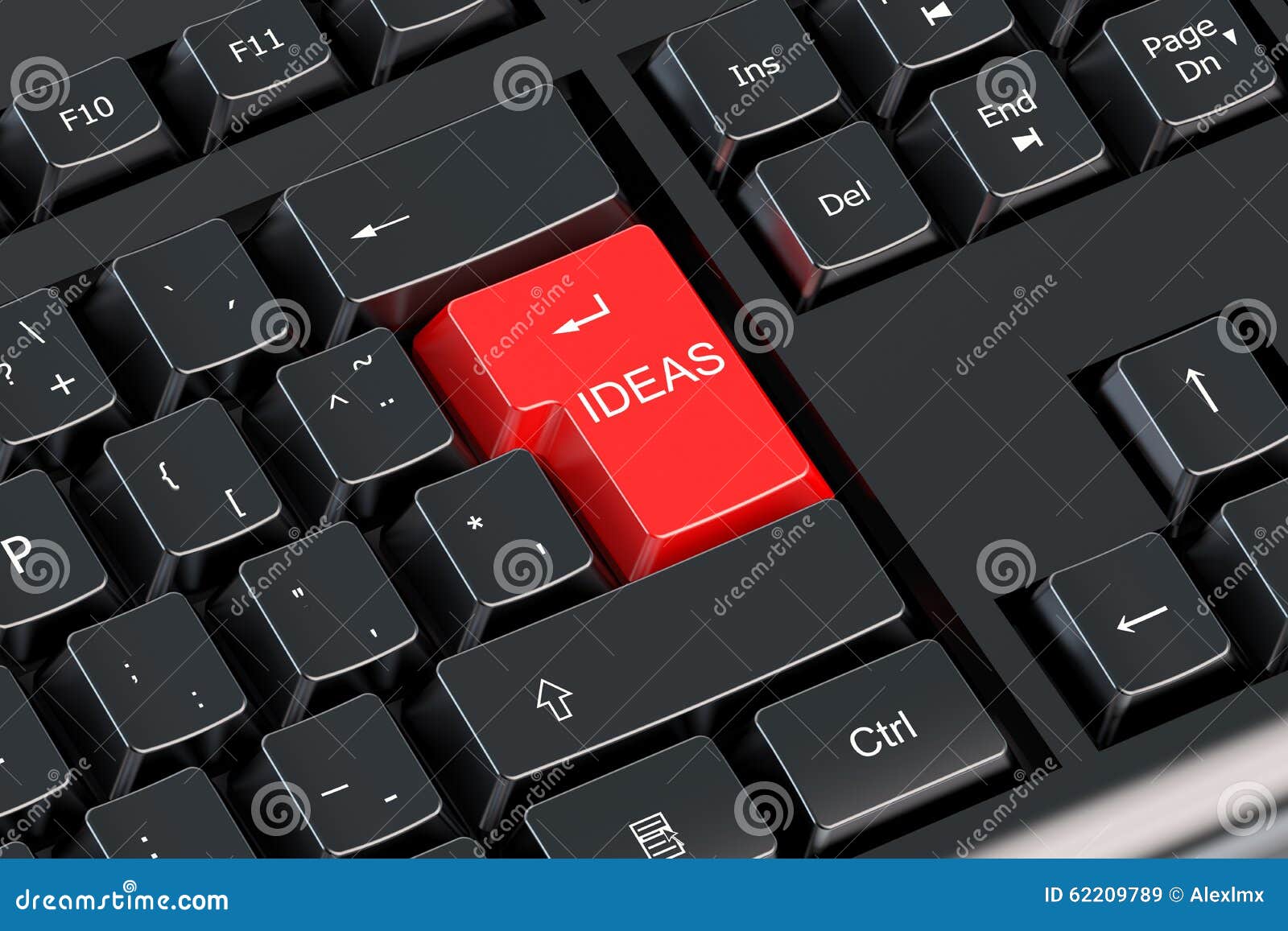 Idea Concept on Red Computer Keyboard Concept Stock Illustration ...