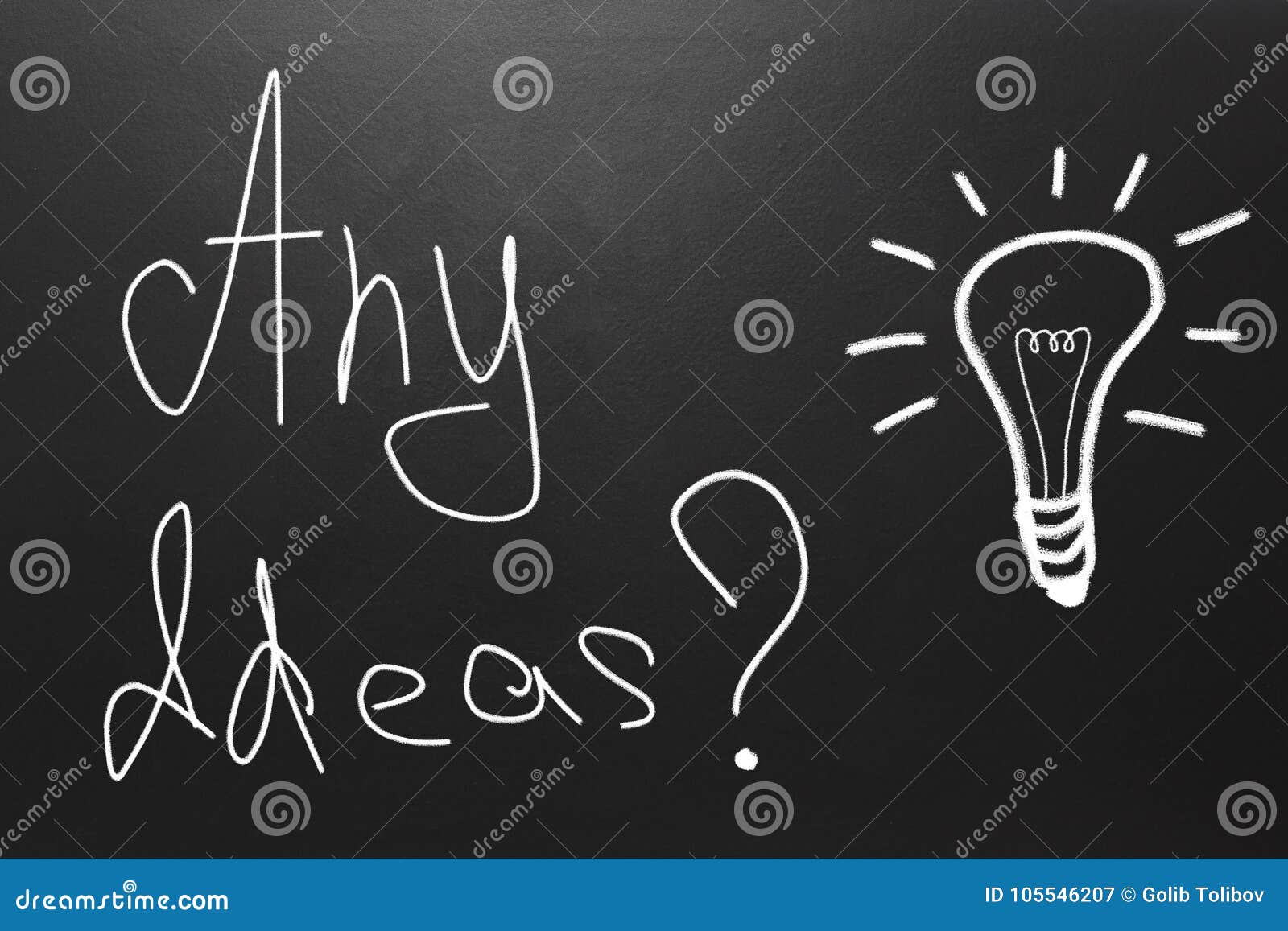 Idea Concept with Text: Any Ideas Drawn on Blackboard Stock Image ...
