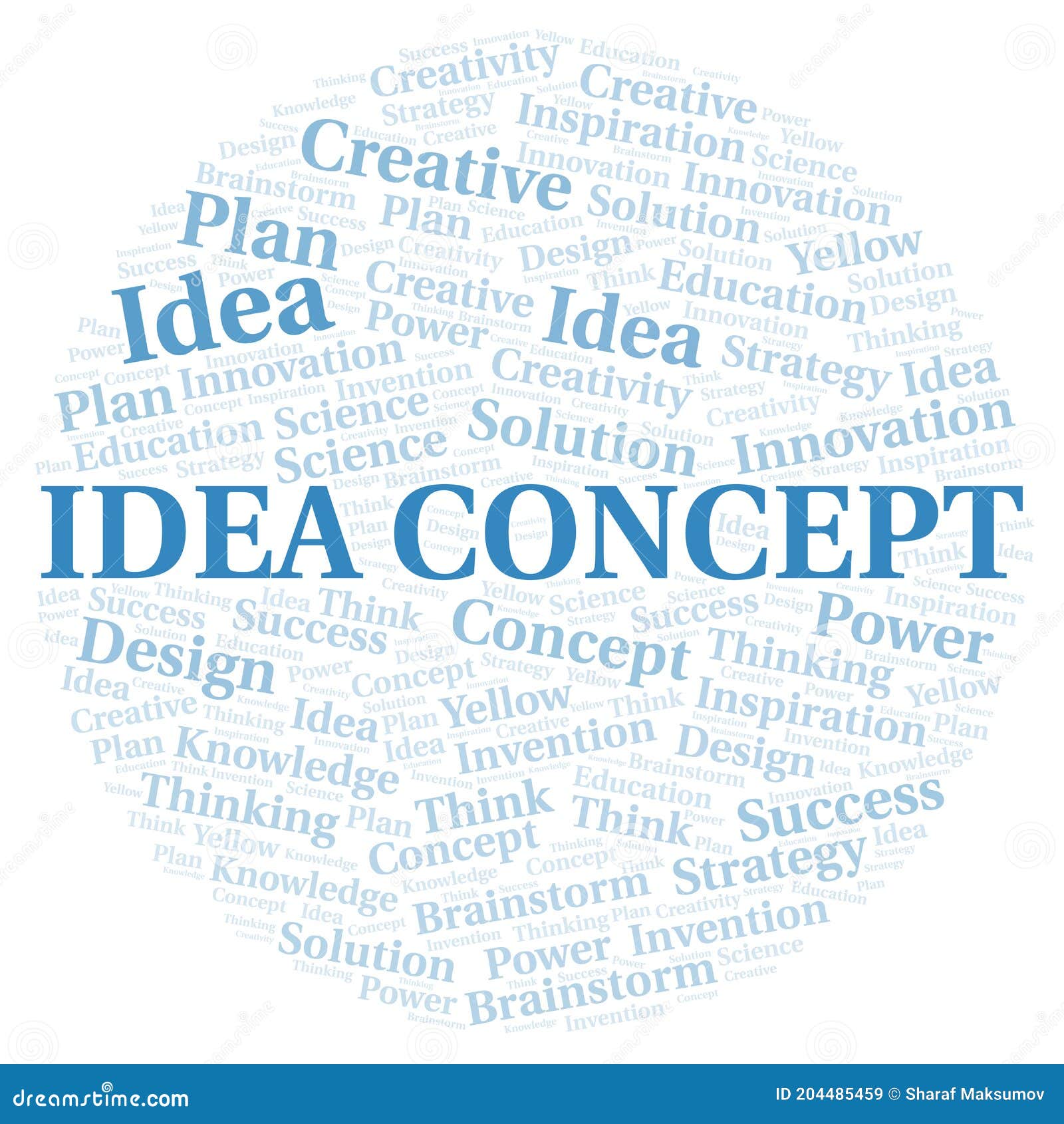 Idea Concept Typography Word Cloud Create with the Text only. Stock ...