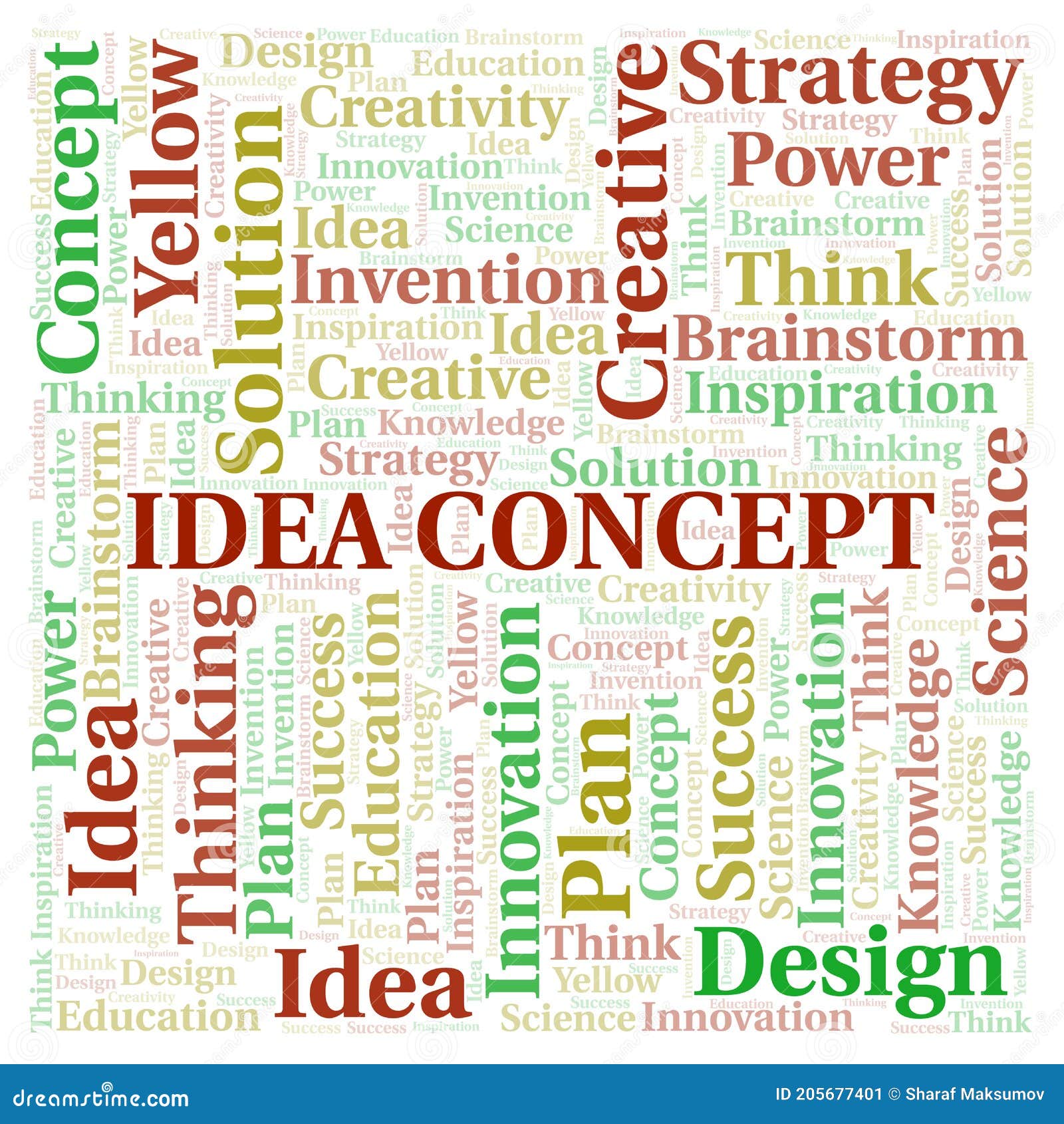 Idea Concept Typography Word Cloud Create with the Text only. Stock ...