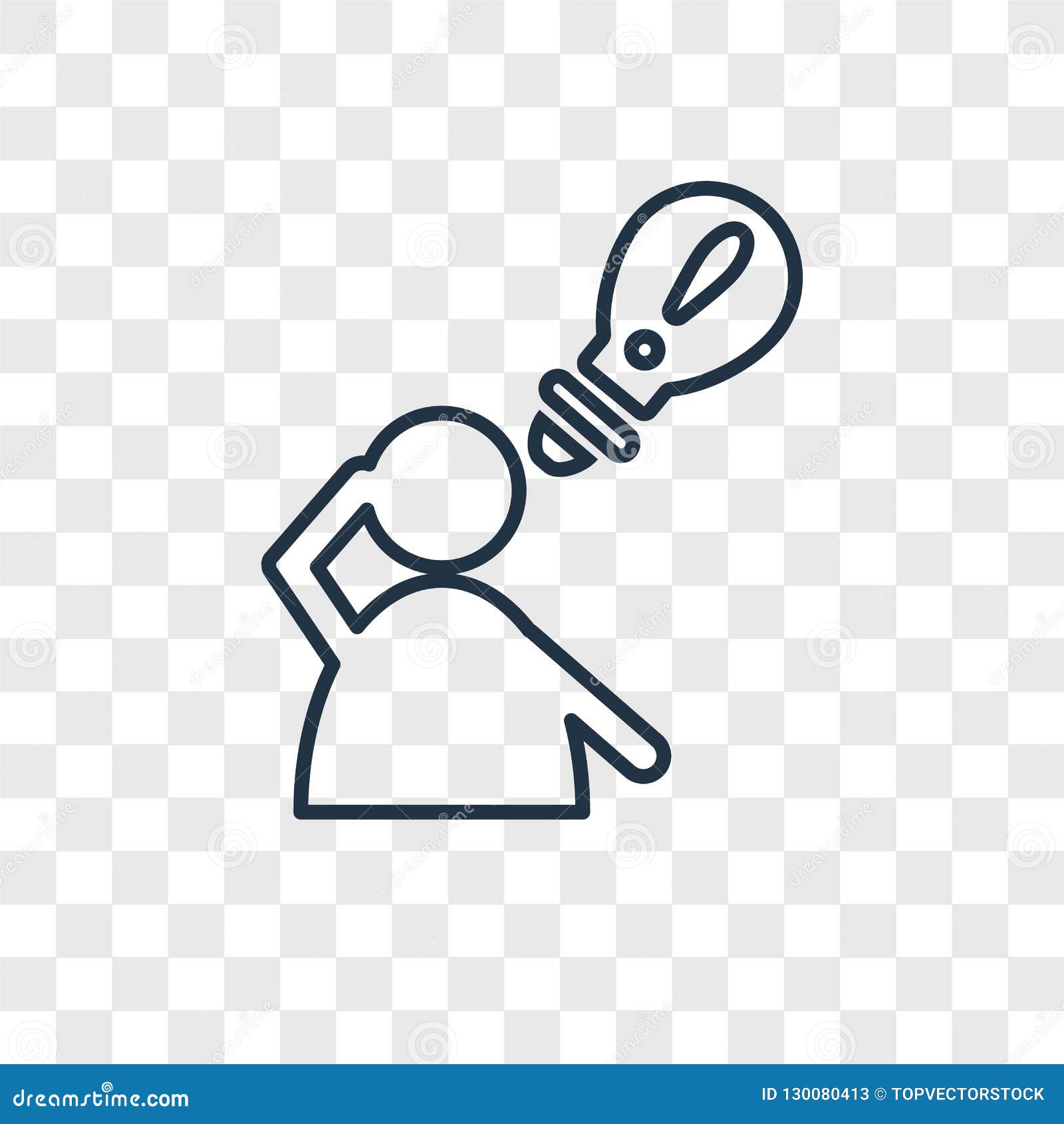 Idea Concept Vector Linear Icon Isolated on Transparent Background ...