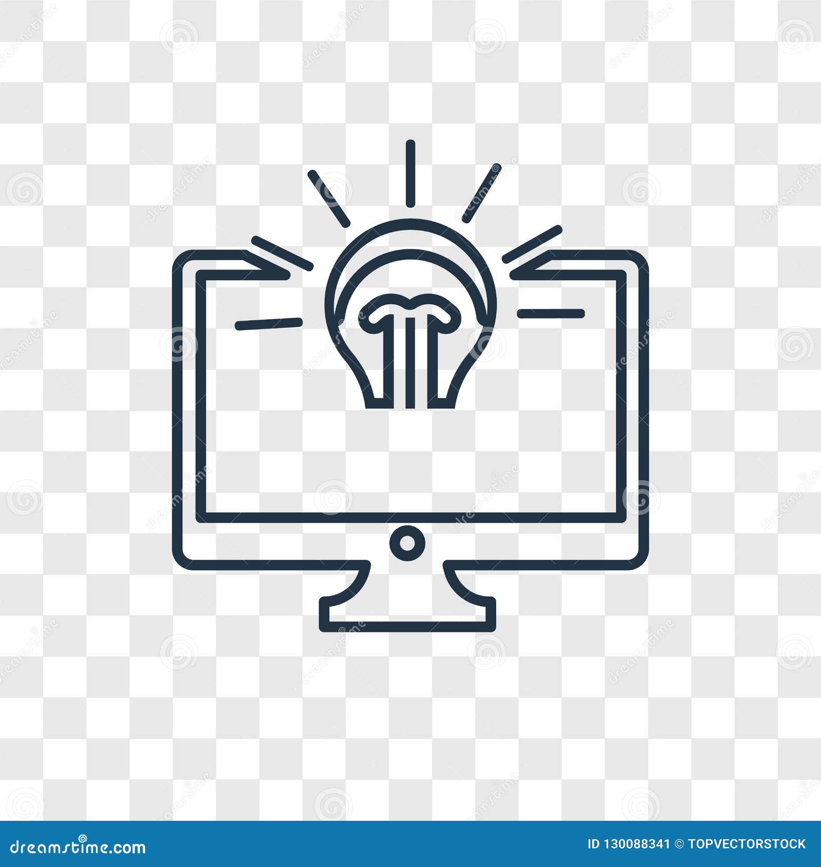Idea Concept Vector Linear Icon Isolated on Transparent Background ...