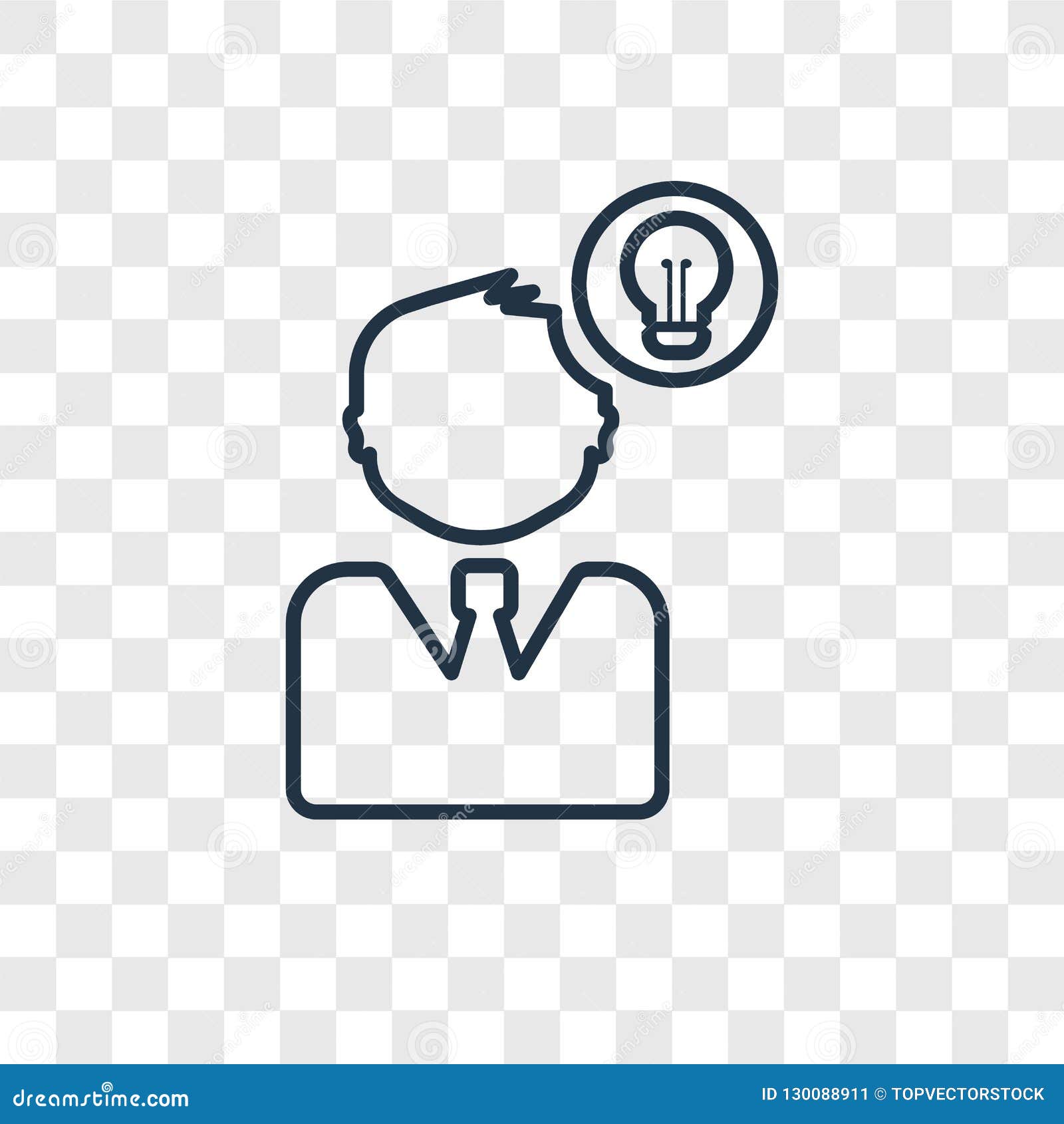 Idea Concept Vector Linear Icon Isolated on Transparent Background ...
