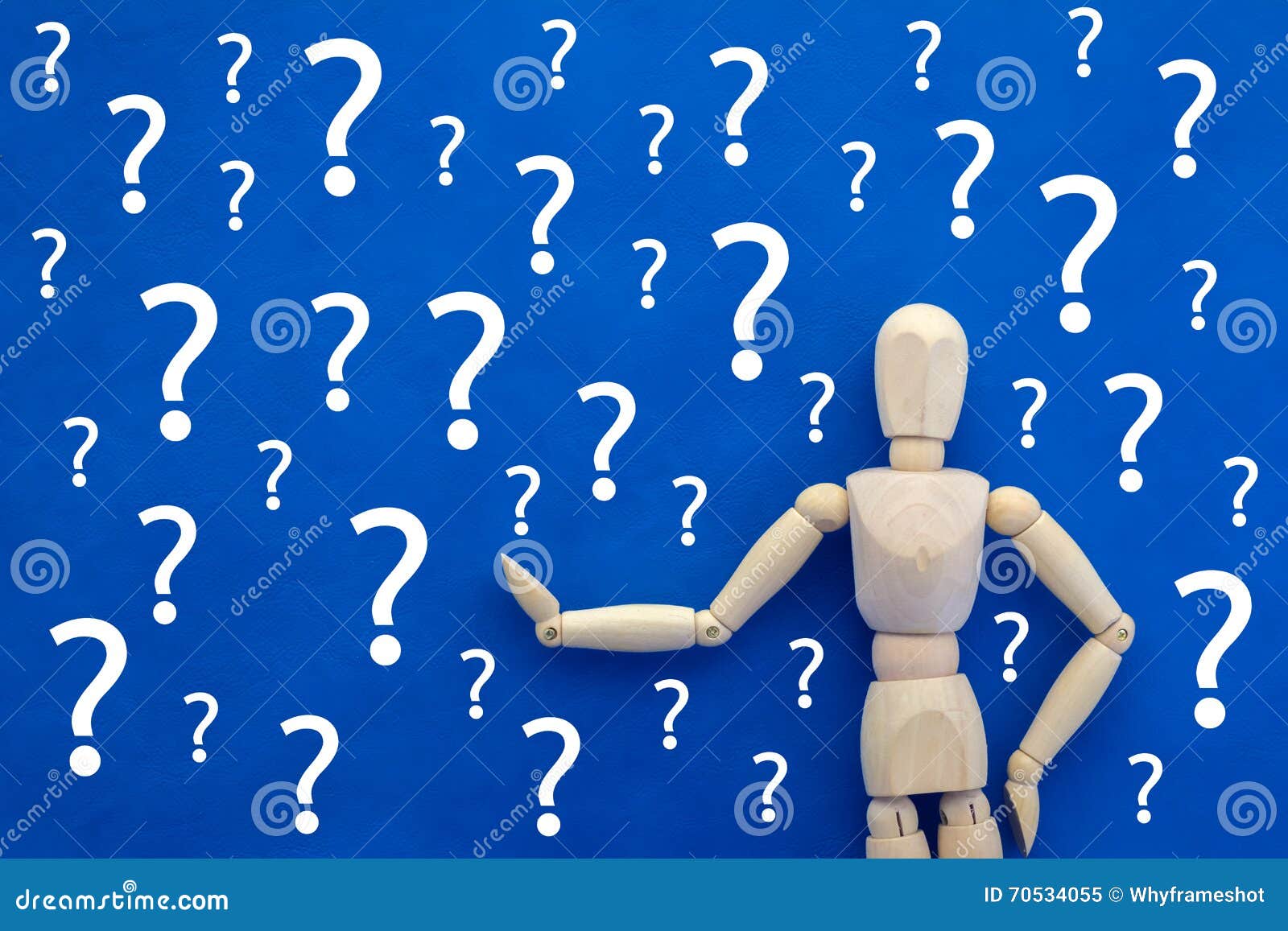 Idea Concept with Wooden Figure and Question Mark Stock Image - Image ...
