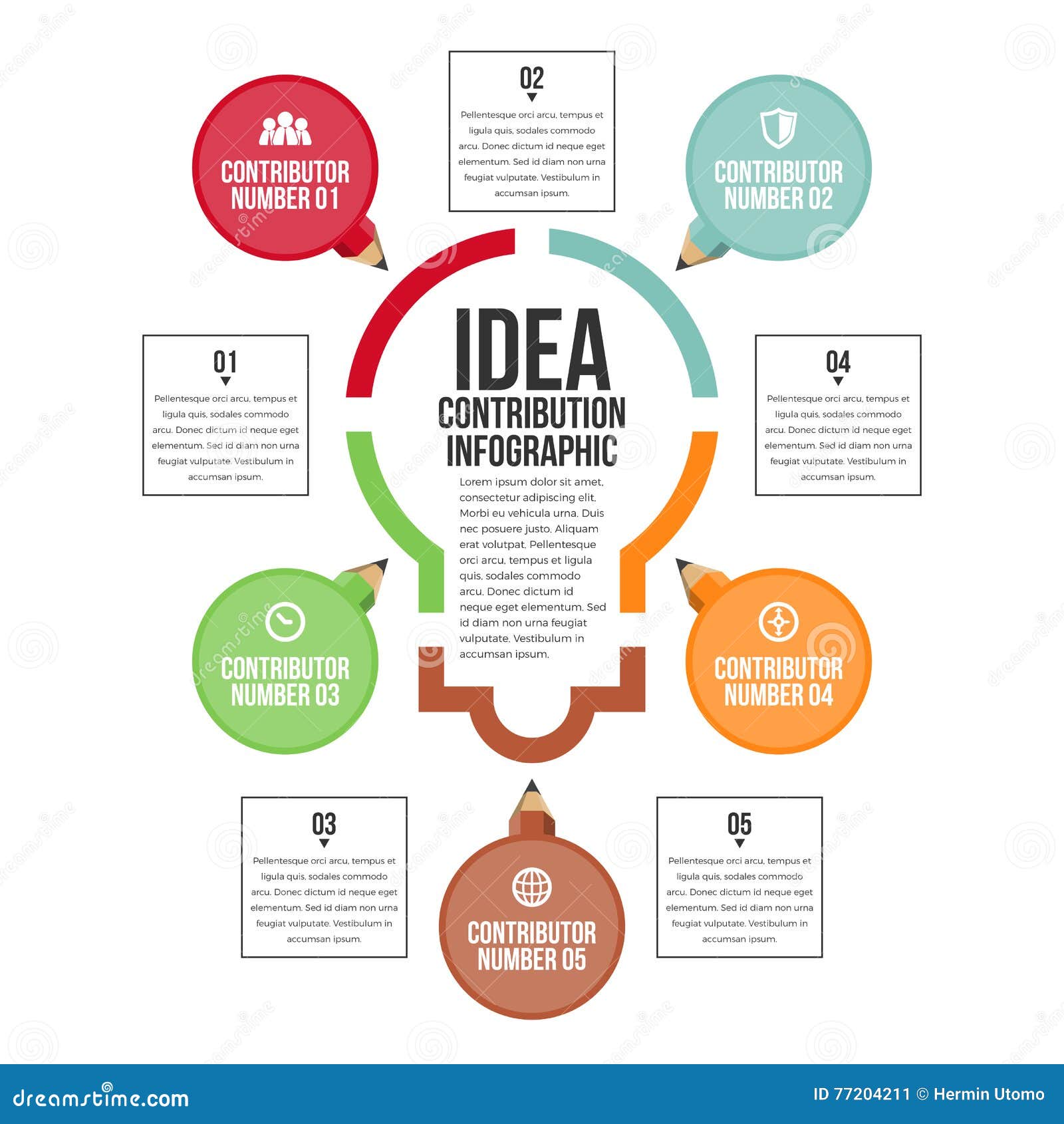 Idea Contribution Infographic Cartoon Vector | CartoonDealer.com #77204211