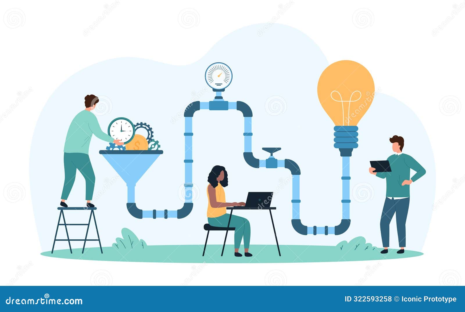 Create A Solution Illustration. Making A Solution Concept. Business ...