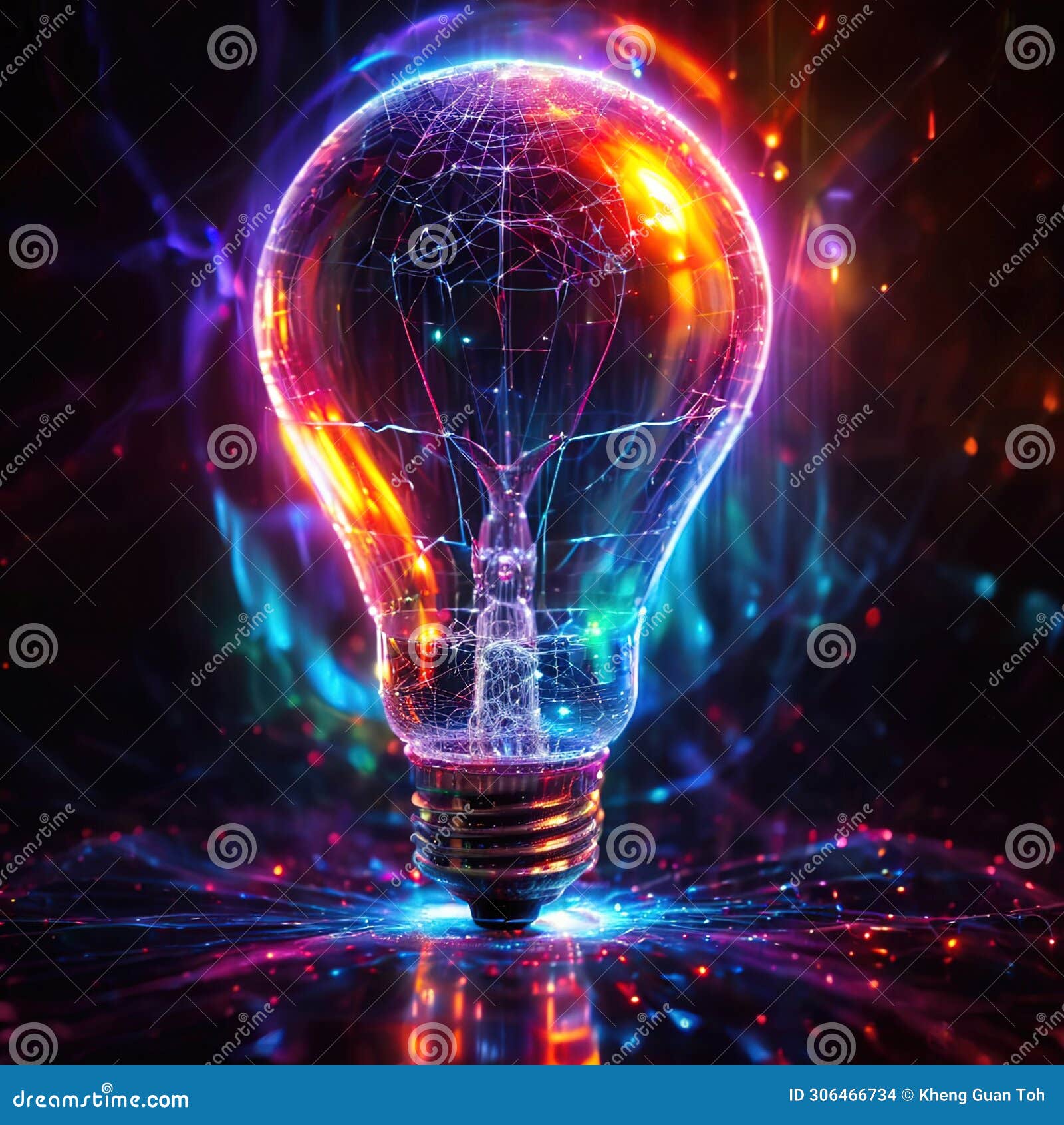 Idea Creative Inspiration Shown with Digital Lightbulb with Artificial ...