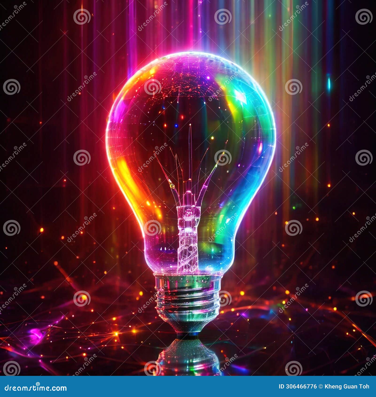 Idea Creative Inspiration Shown with Digital Lightbulb with Artificial ...