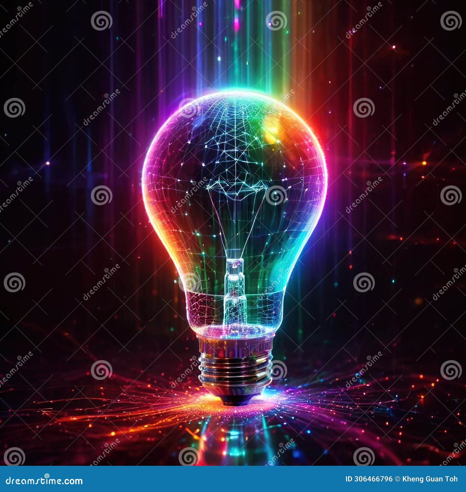 Idea Creative Inspiration Shown with Digital Lightbulb with Artificial ...