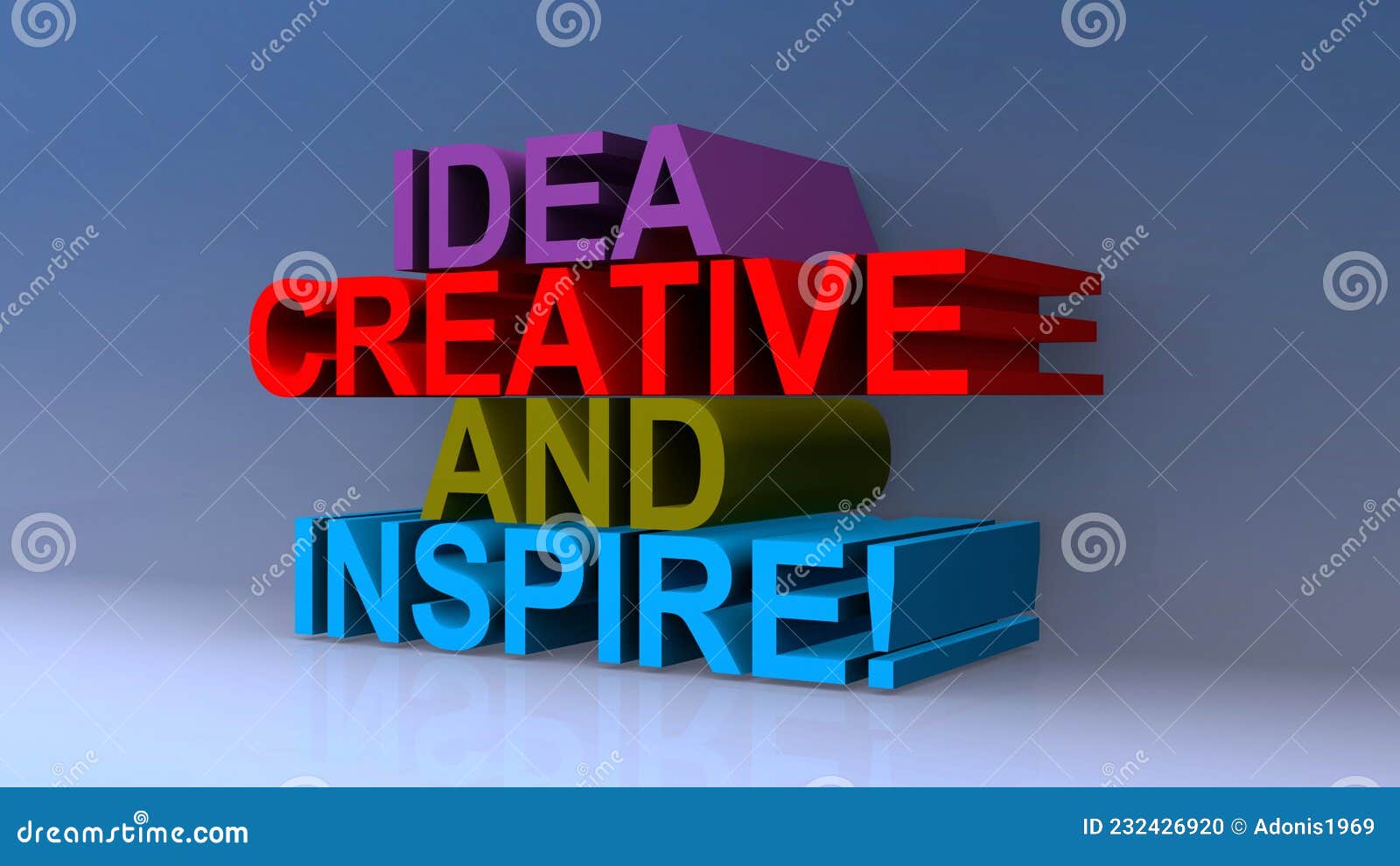 Idea Creative and Inspire on Blue Stock Photo - Image of never ...