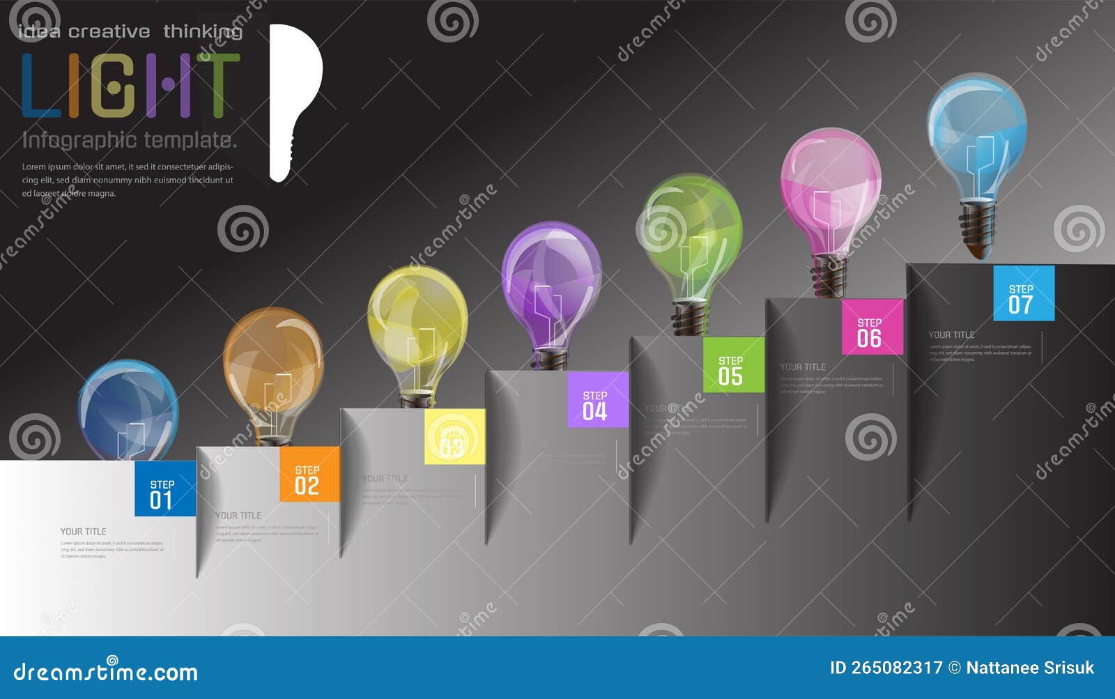 Idea Creative Thinking Light.Infographic Template.light Bulb Shine ...