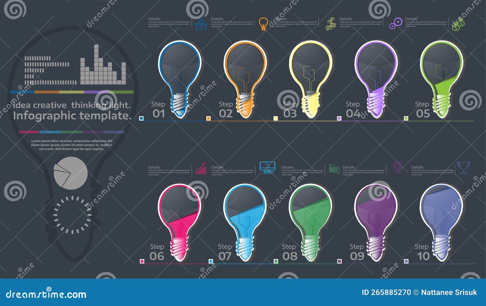 Idea Creative Thinking Light.Infographic Template.light Bulb Shine ...