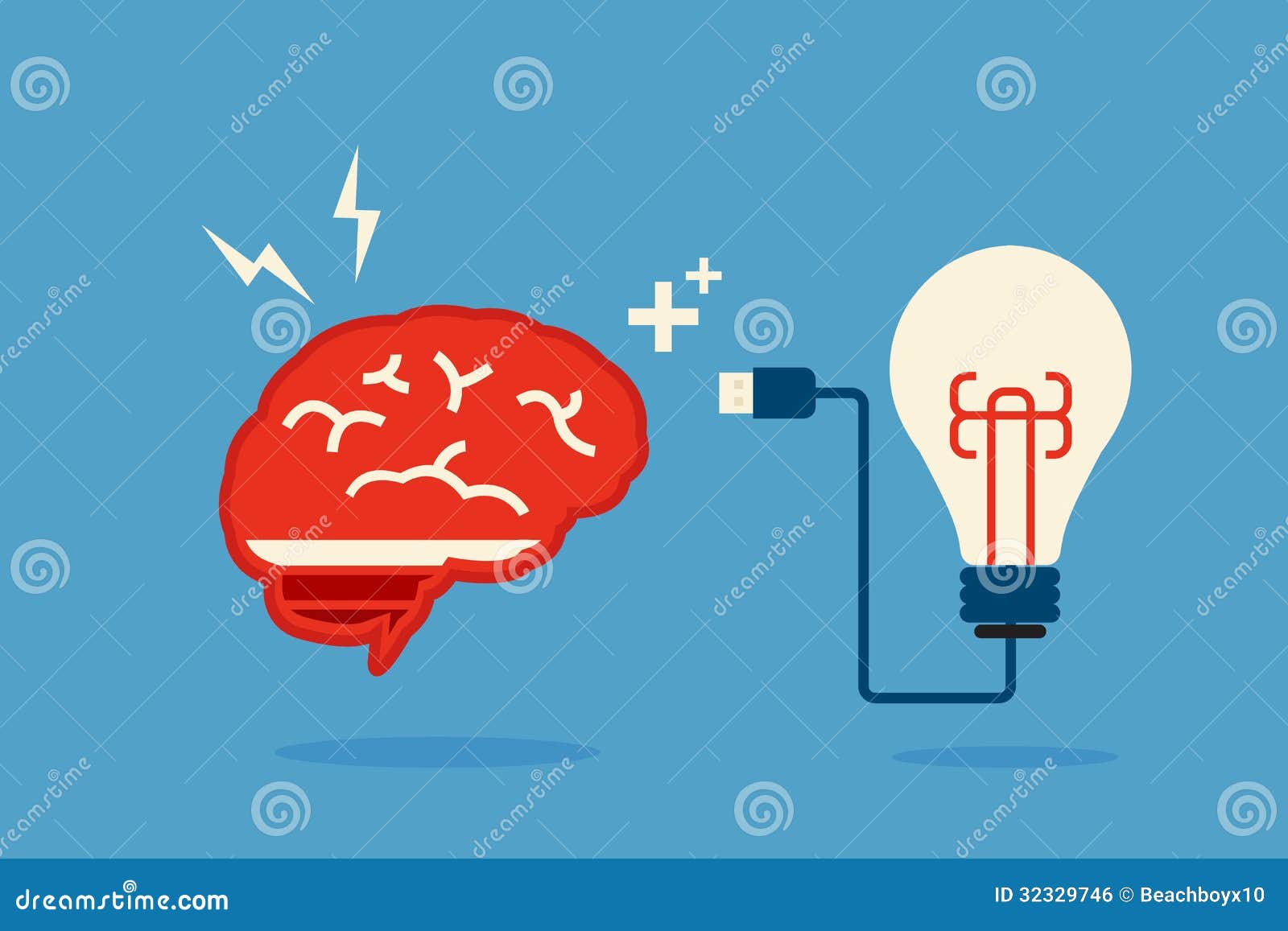 Idea Del Cerebro Y Del Bulbo Ilustración del Vector - Ilustración de ...