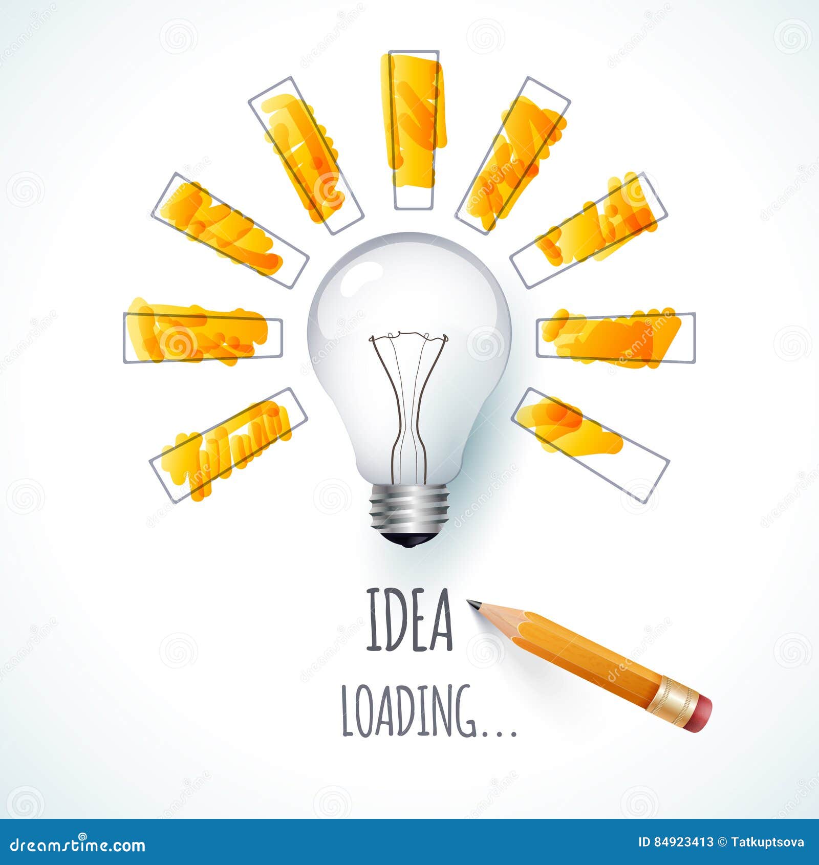 Idea. Design of Progress Bar, Loading Creativity Stock Vector ...