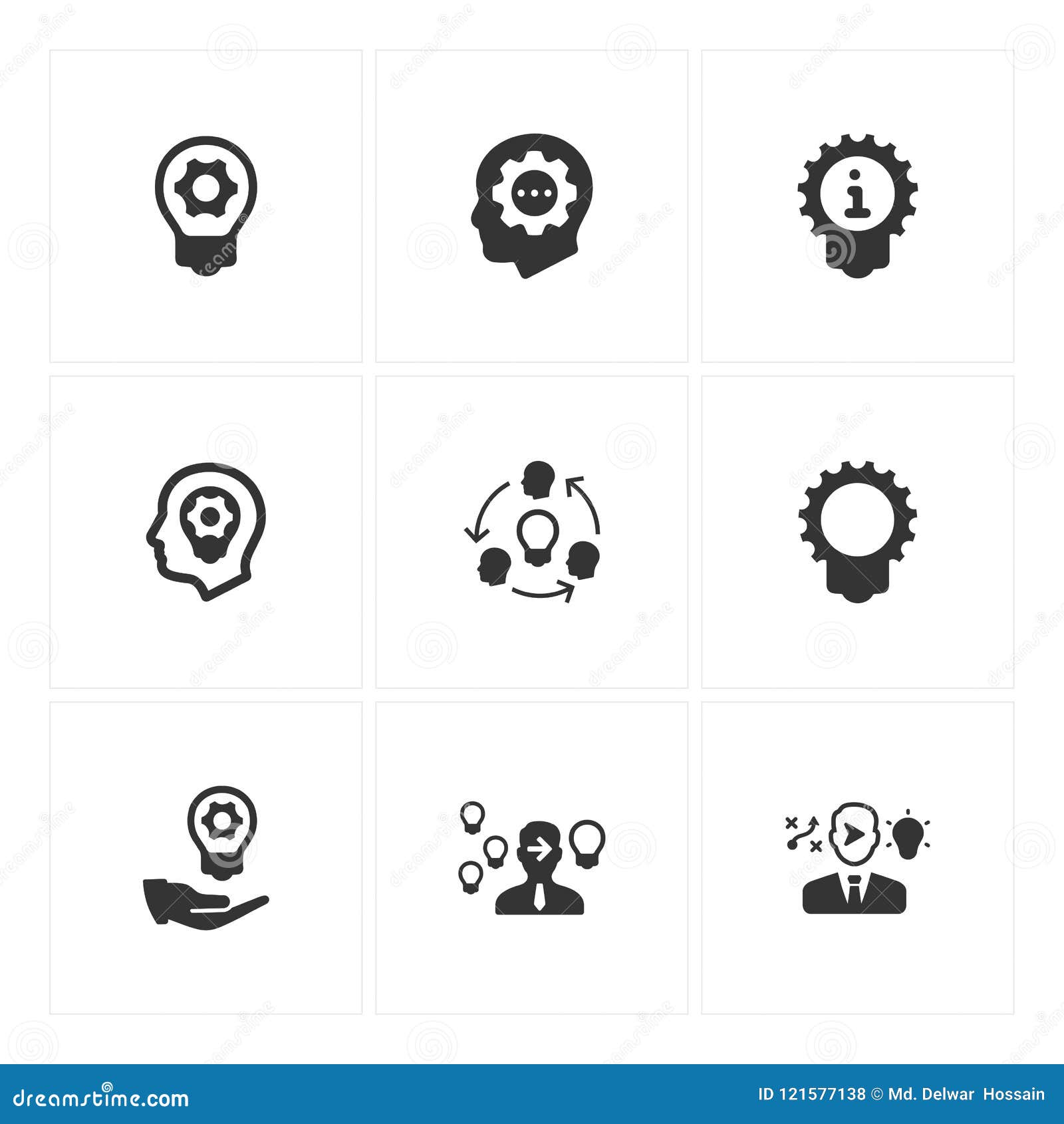 Idea Development Icons - Gray Version Stock Vector - Illustration of ...