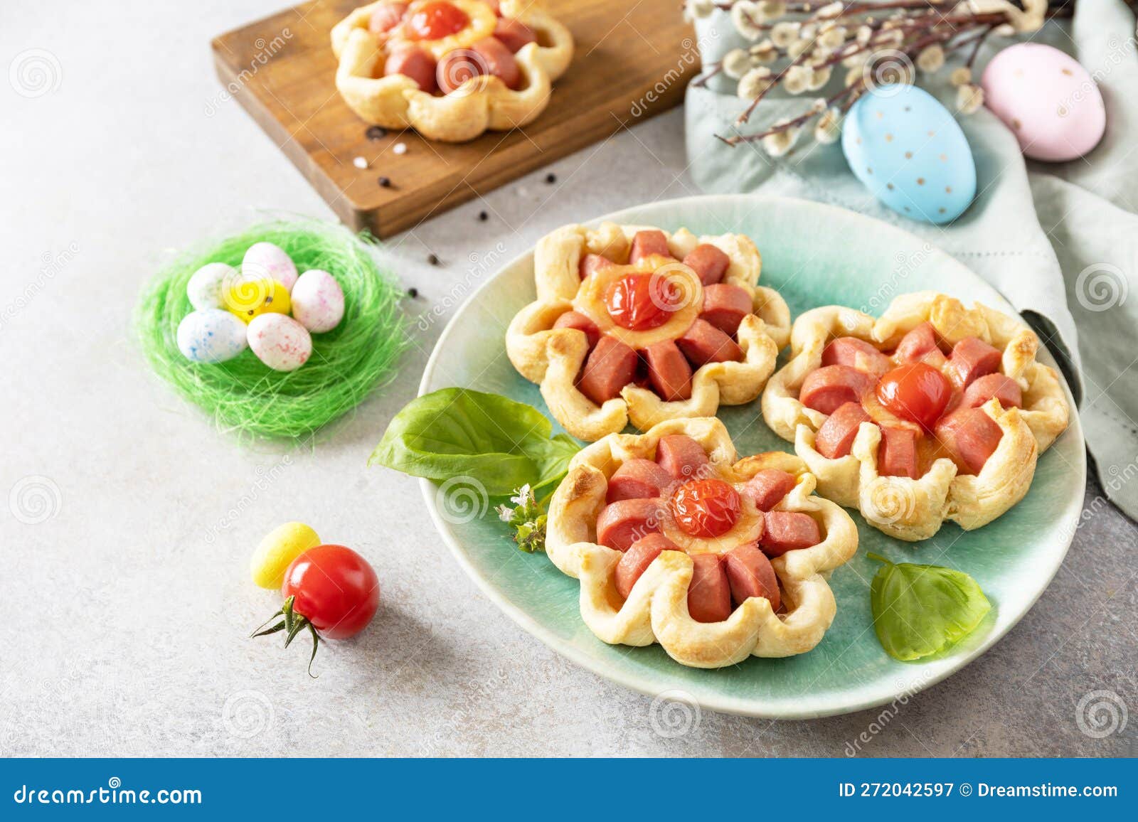 Idea for Easter Breakfast or Lunch. Mini Pizza. Pizza in Puff Pastry ...