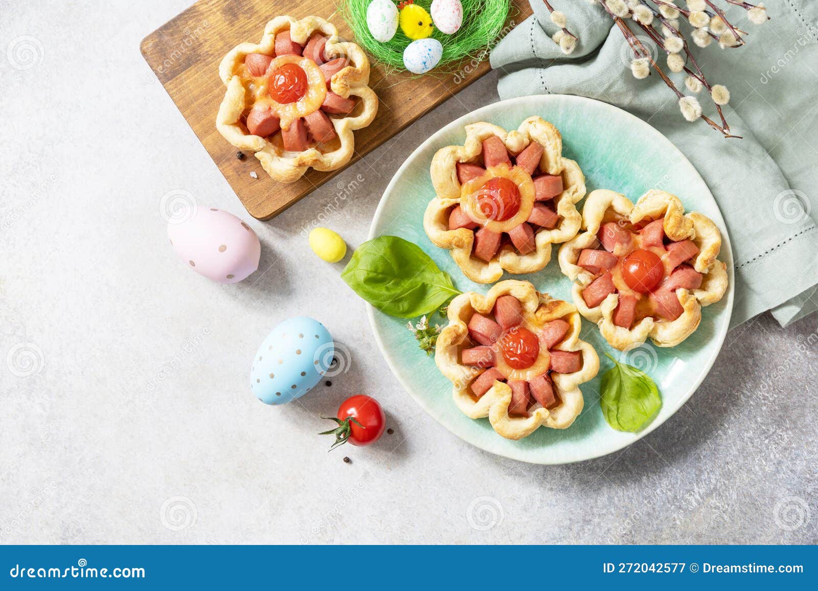 Idea for Easter Breakfast or Lunch. Mini Pizza. Pizza in Puff Pastry ...