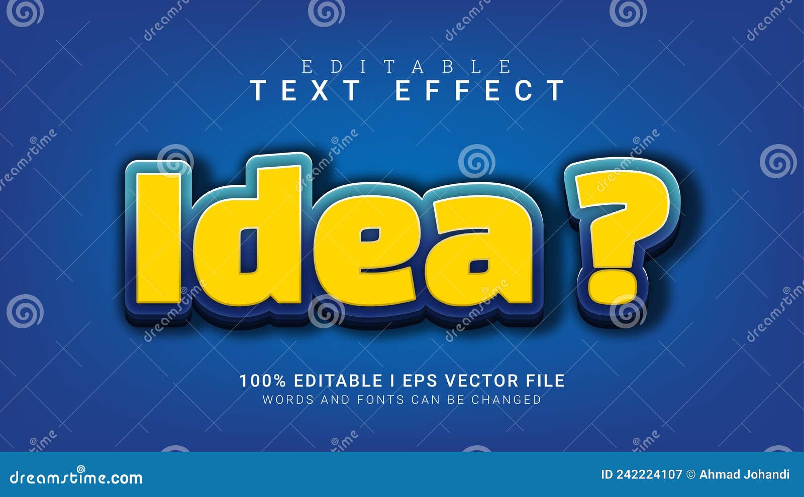 Idea Editable Text Effect Vector Illustration Stock Vector ...