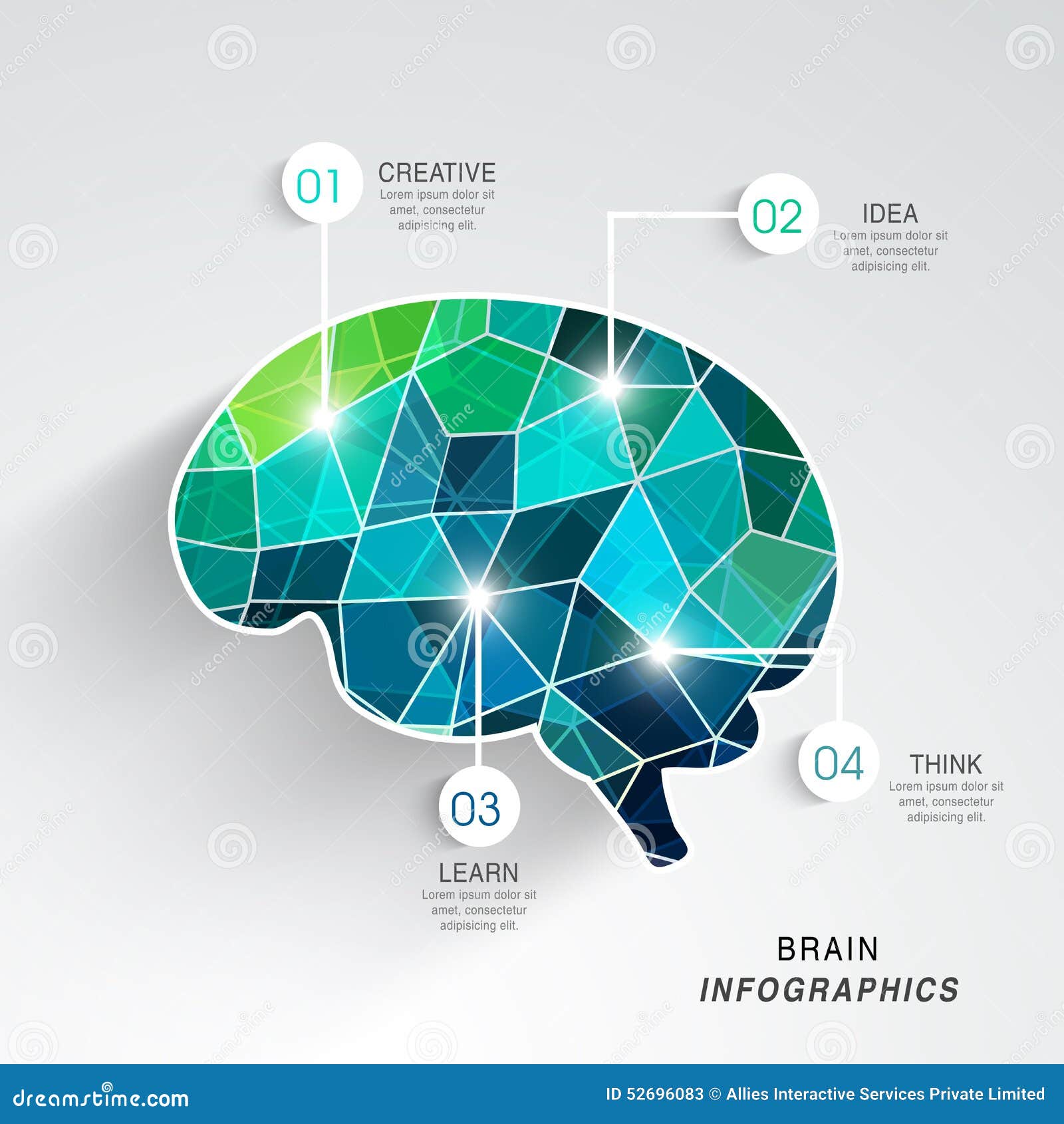 Idea and Education with Brain Infographics. Stock Illustration ...