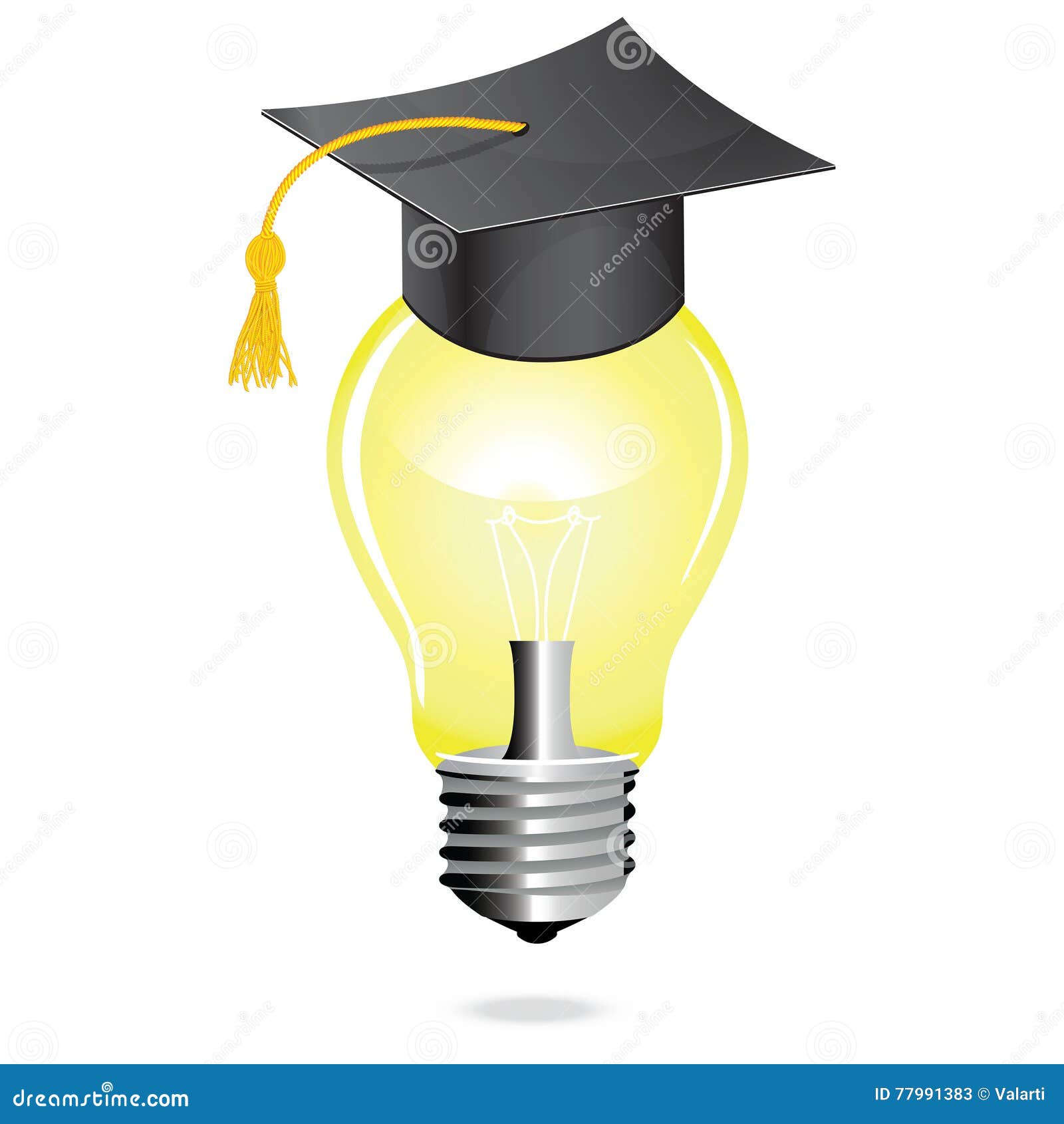 Idea and Education Concept Icon Light Bulb Vector Student Hat Stock ...