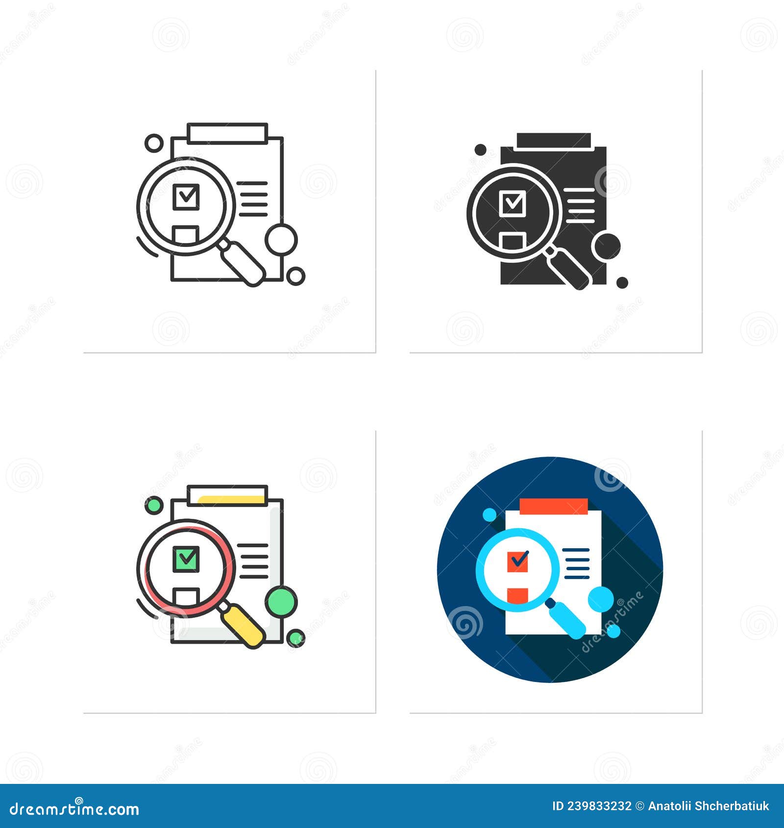 Idea evaluation icons set stock vector. Illustration of correct - 239833232