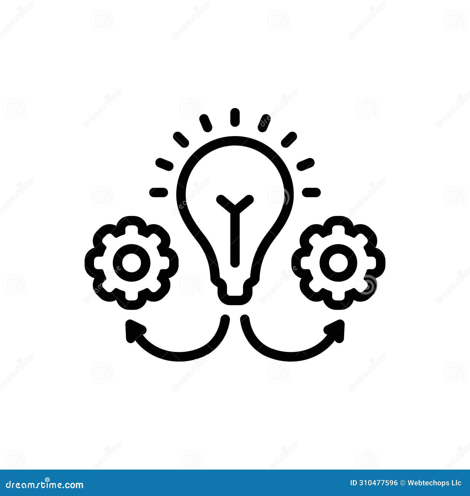 Black Line Icon for Idea Execution, Idea and Mechanical Stock Vector ...