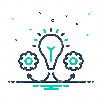 Mix Icon for Idea Execution, Idea and Light Stock Vector - Illustration ...