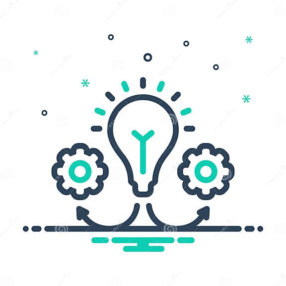 Mix Icon for Idea Execution, Idea and Light Stock Vector - Illustration ...