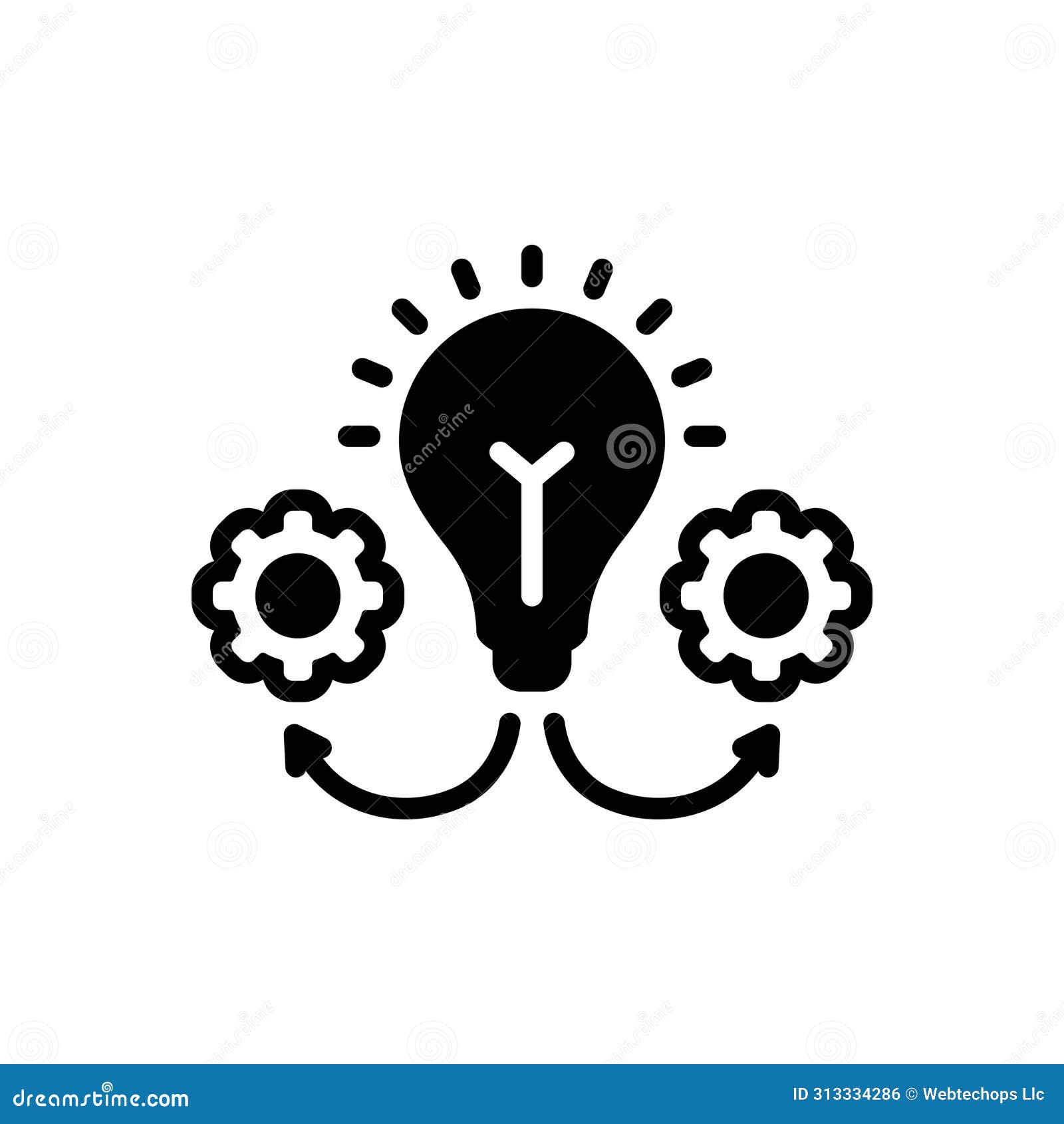 Black Solid Icon for Idea Execution, Idea and Mechanical Stock ...