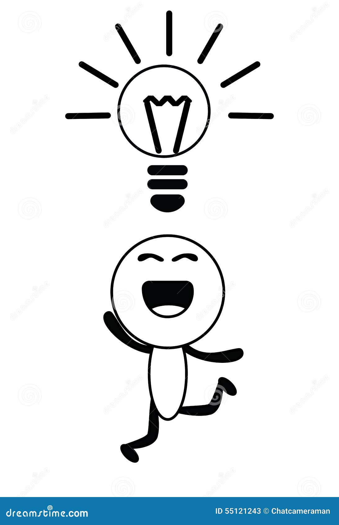 Idea Feliz De La Historieta Ilustración del Vector - Ilustración de ...