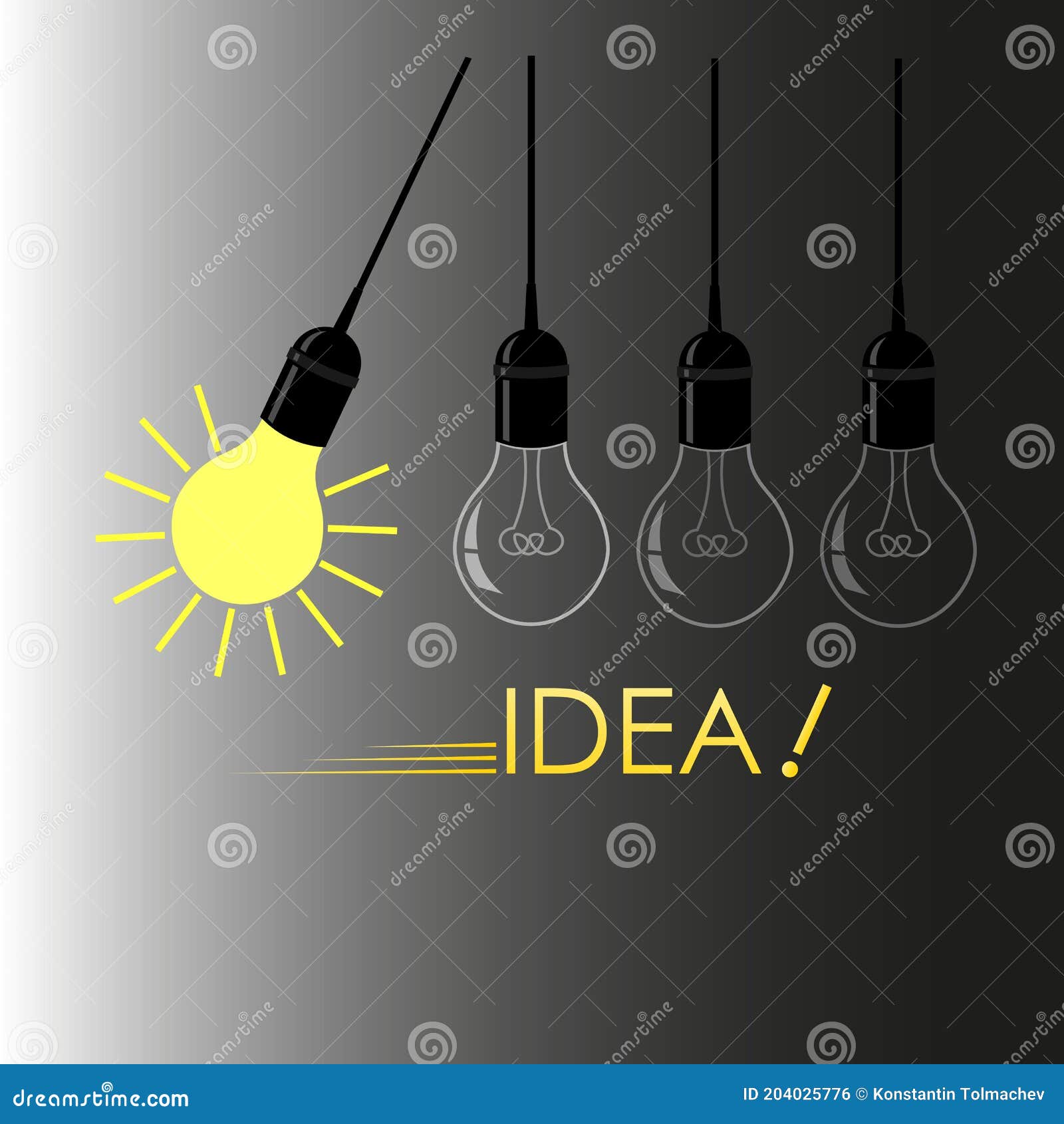 The Idea in the Form of a Glowing Light Bulb Conveys the Solution To ...