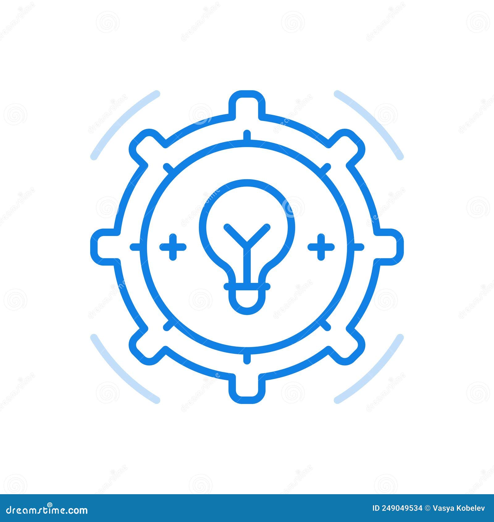 Idea Formation Process Vector Line Icon. Constructive Creative Thinking ...