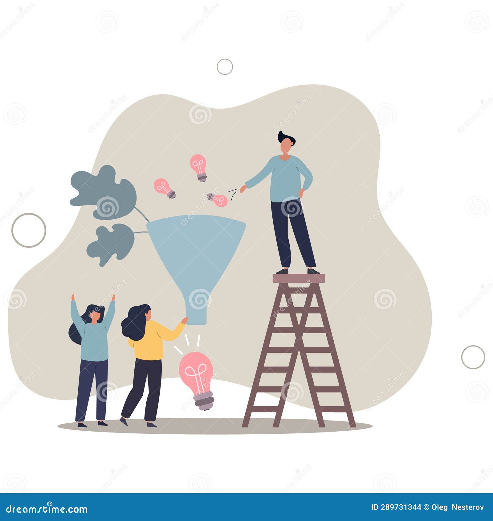 Idea Funnel, Brainstorm To Get Solution or Final Idea, Creativity ...