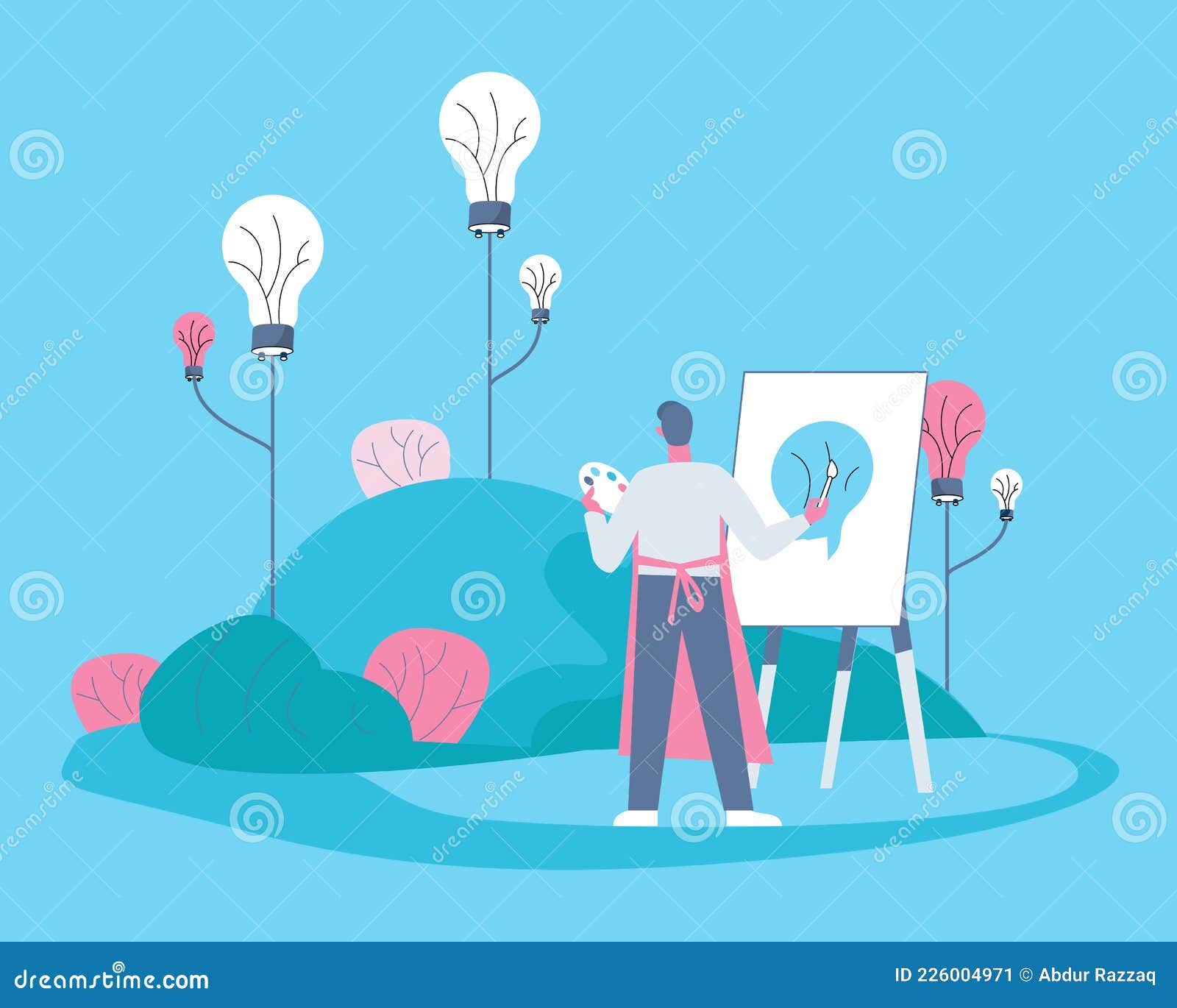 Idea Generating for Designing Illustration Concept Vector Stock ...