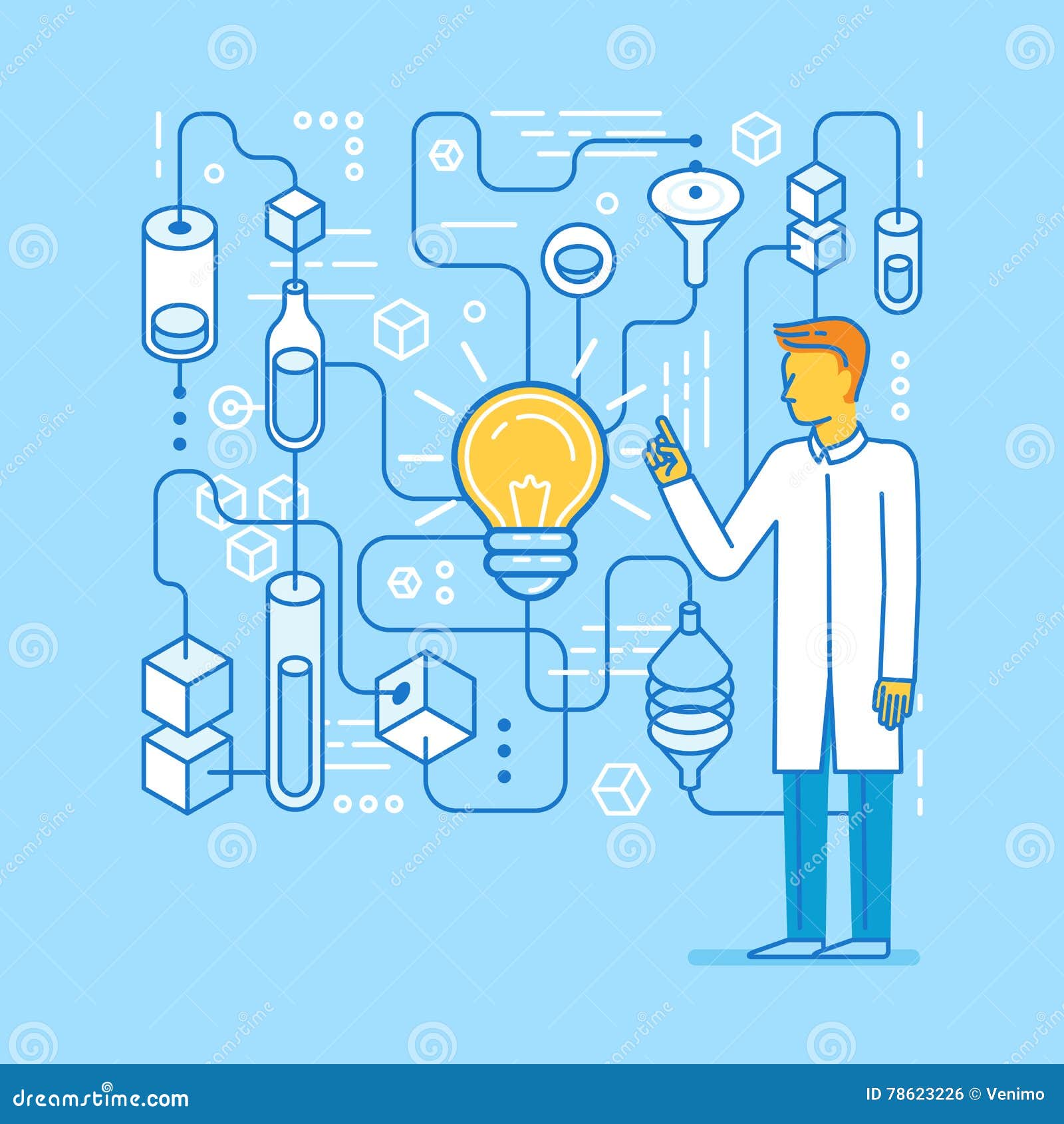 Idea generating process stock vector. Illustration of business - 78623226